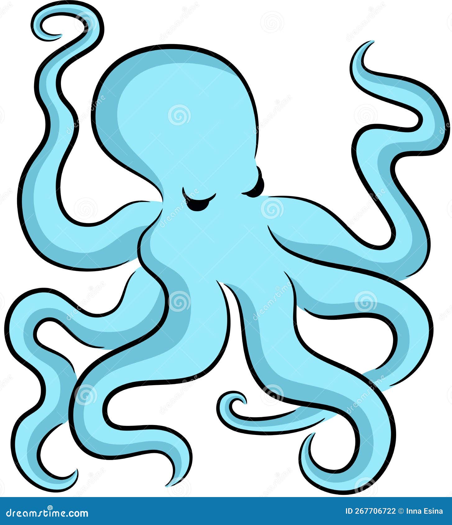 Octopus stock vector. Illustration of aquarium, underwater - 267706722