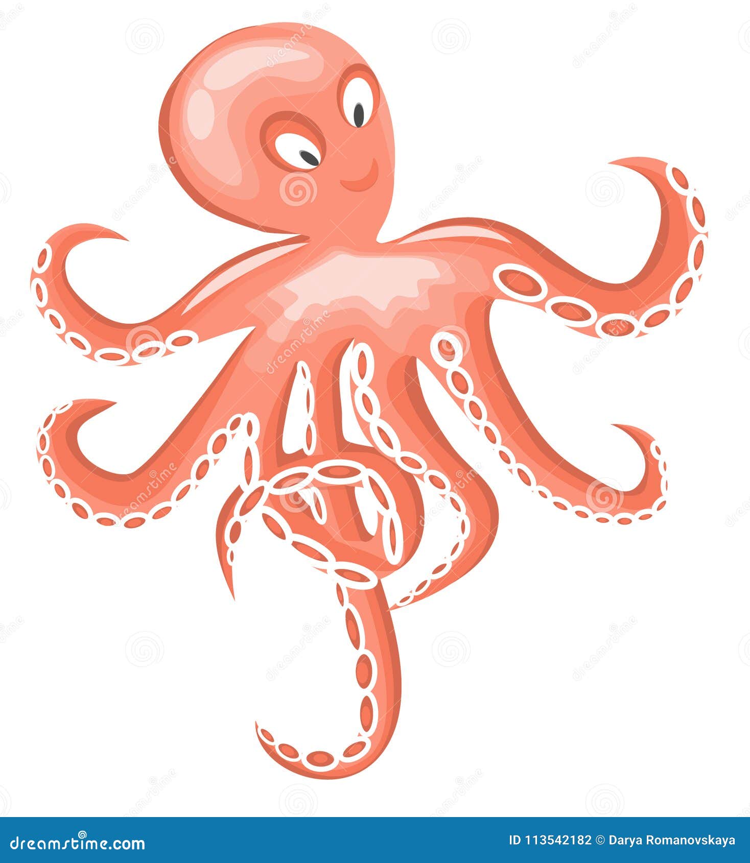 Octopus. a Cartoon Picture of a Smiling Octopus Stock Vector ...