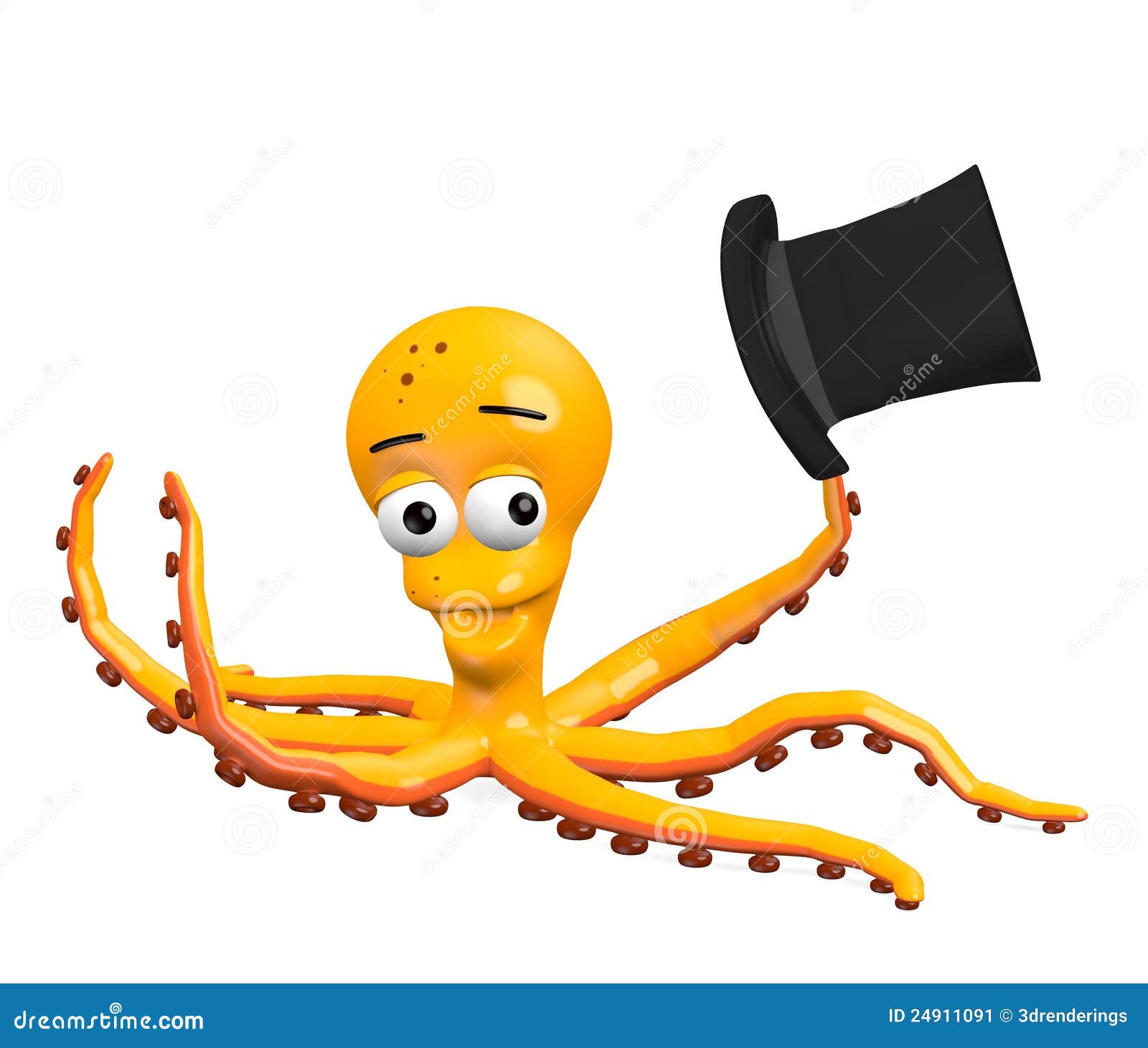 Octopus Character With Hat Royalty-Free Stock Photo | CartoonDealer.com ...