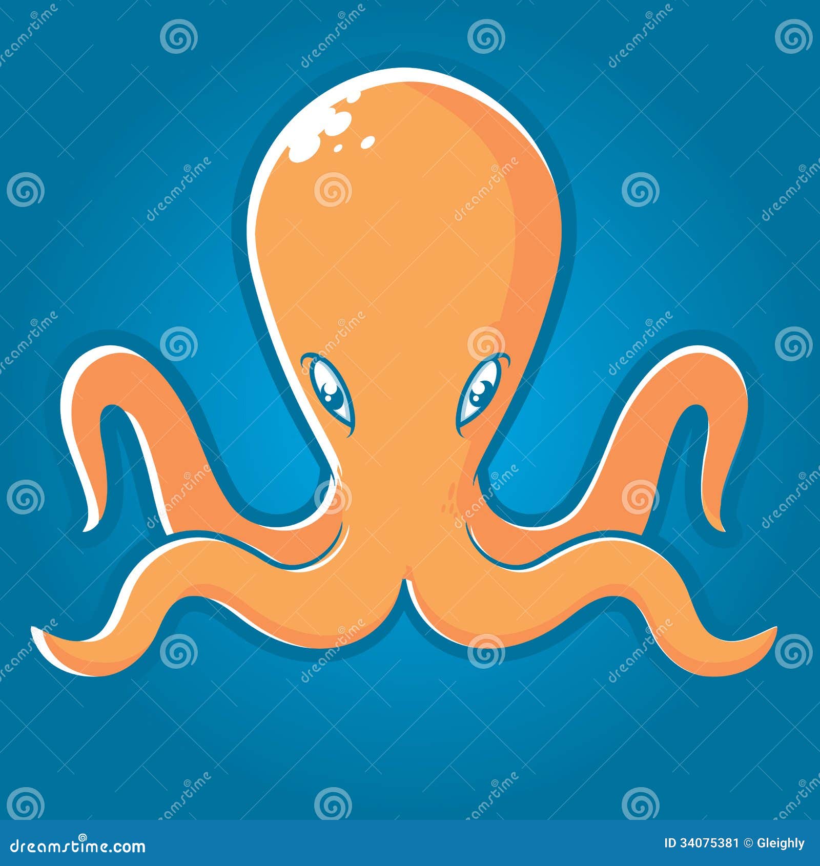 Octopus Character stock vector. Illustration of legs - 34075381