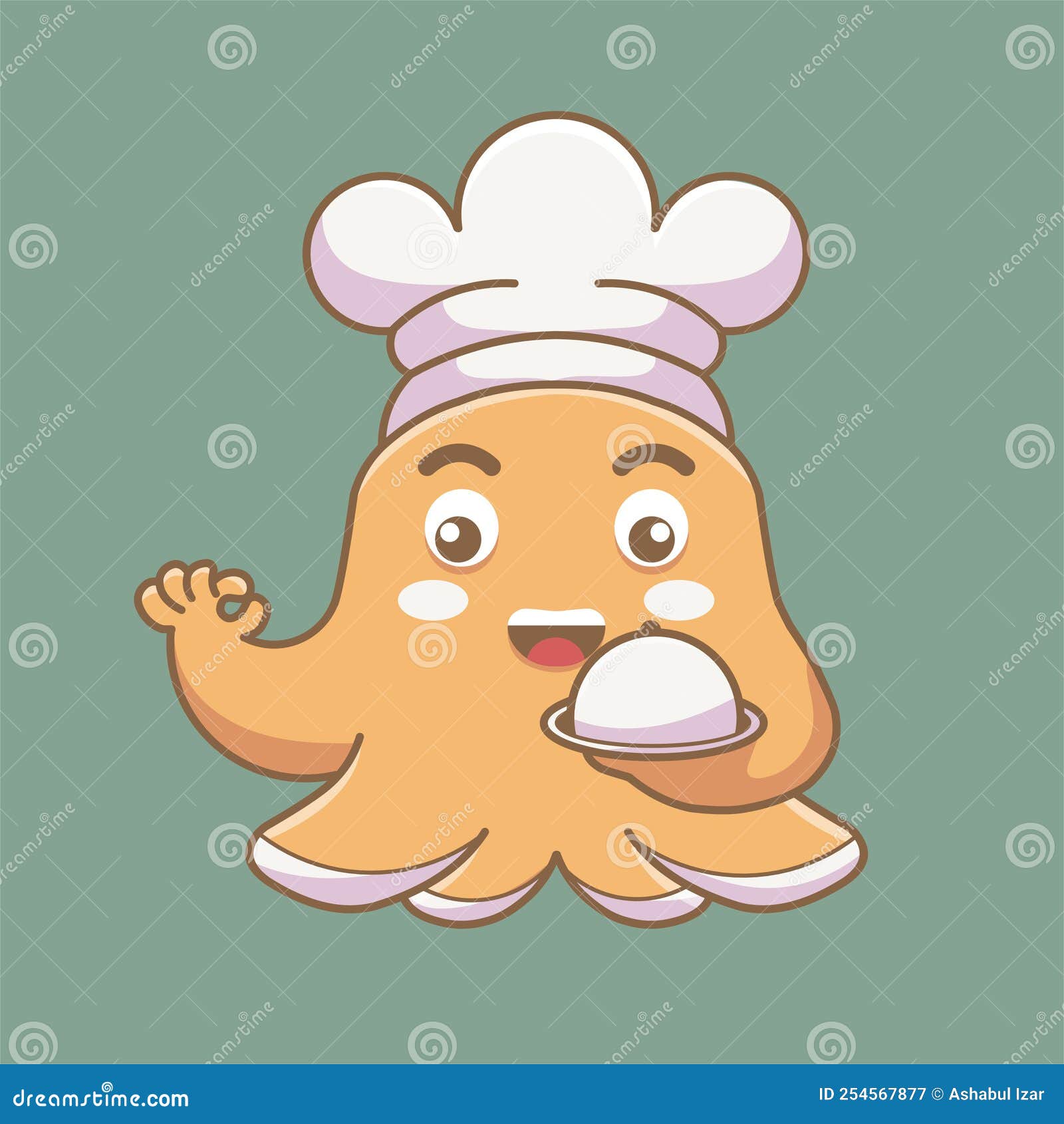 Octopus Chef stock vector. Illustration of dinner, aquatic - 254567877