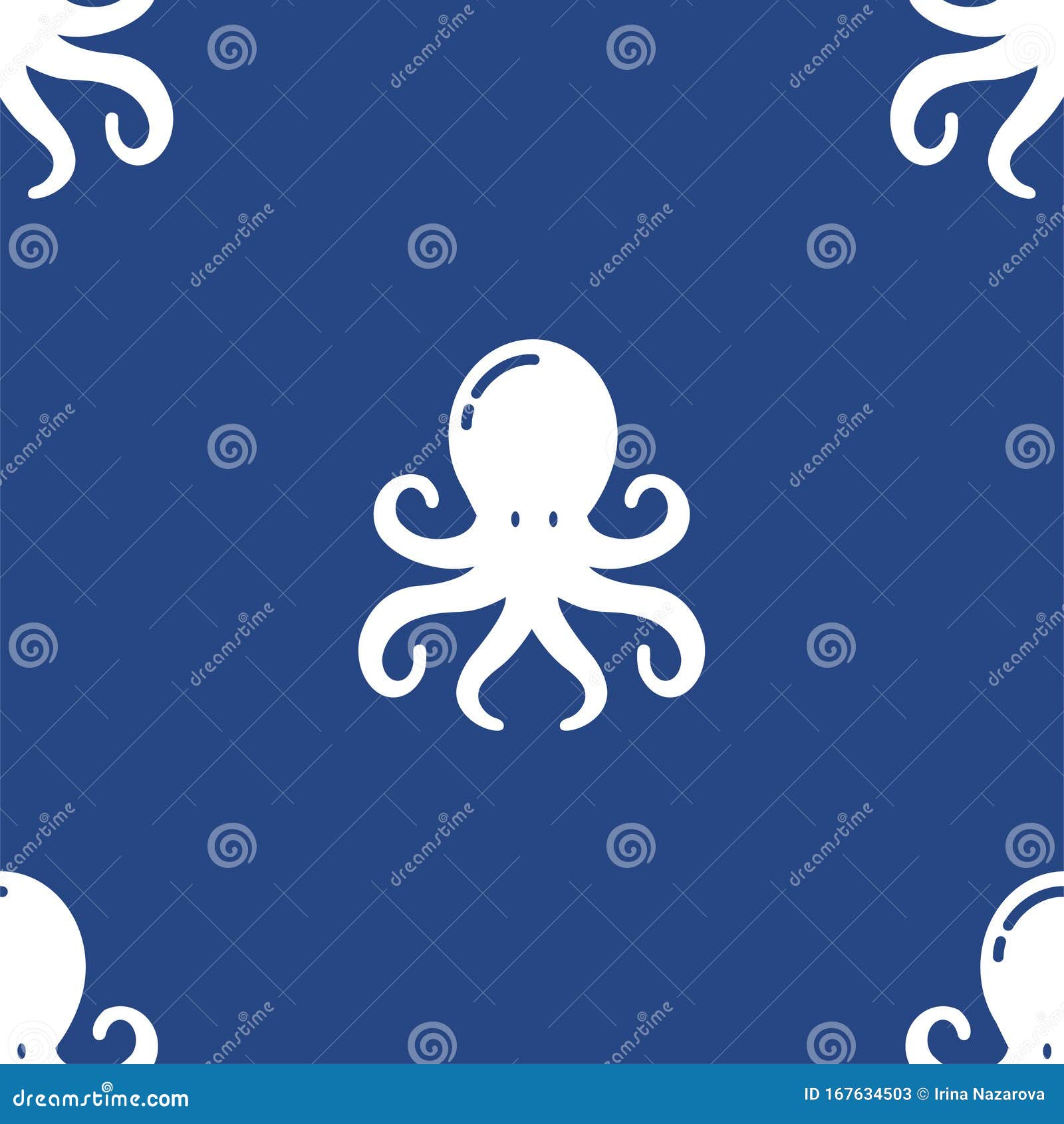 Octopus. Colored Vector Patterns in a Flat Style Stock Vector ...
