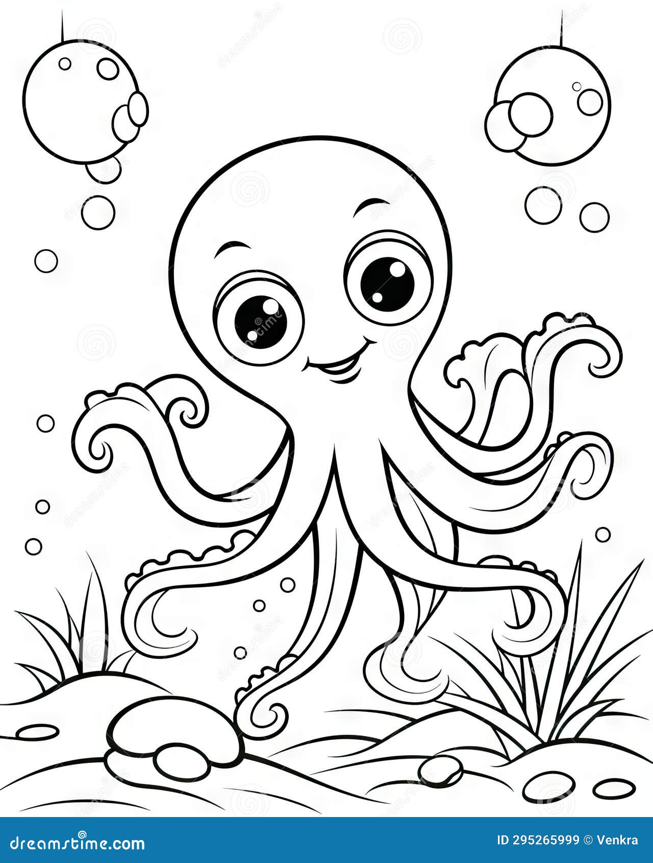 Octopus Coloring Pages for Small Kids Stock Image - Image of pages ...