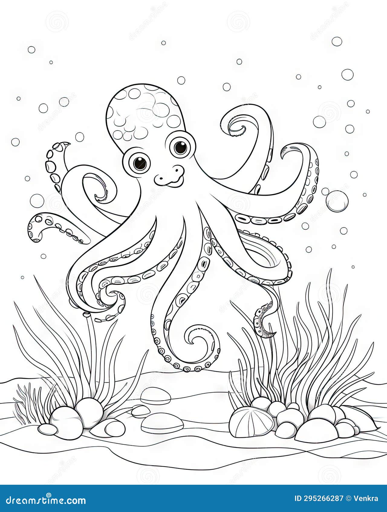 Octopus Coloring Pages for Small Kids Stock Image - Image of small ...