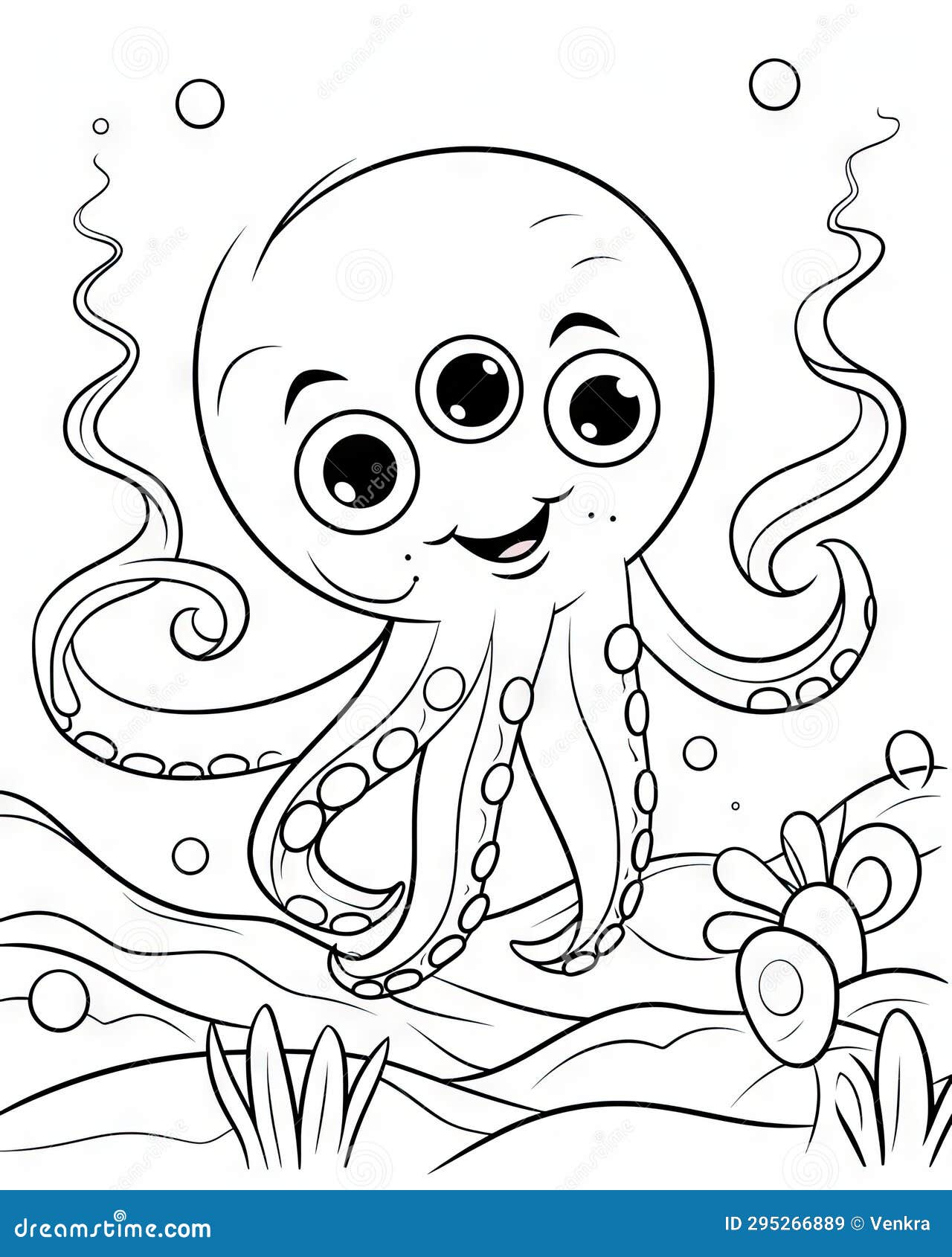 Octopus Coloring Pages for Small Kids Stock Image - Image of small ...