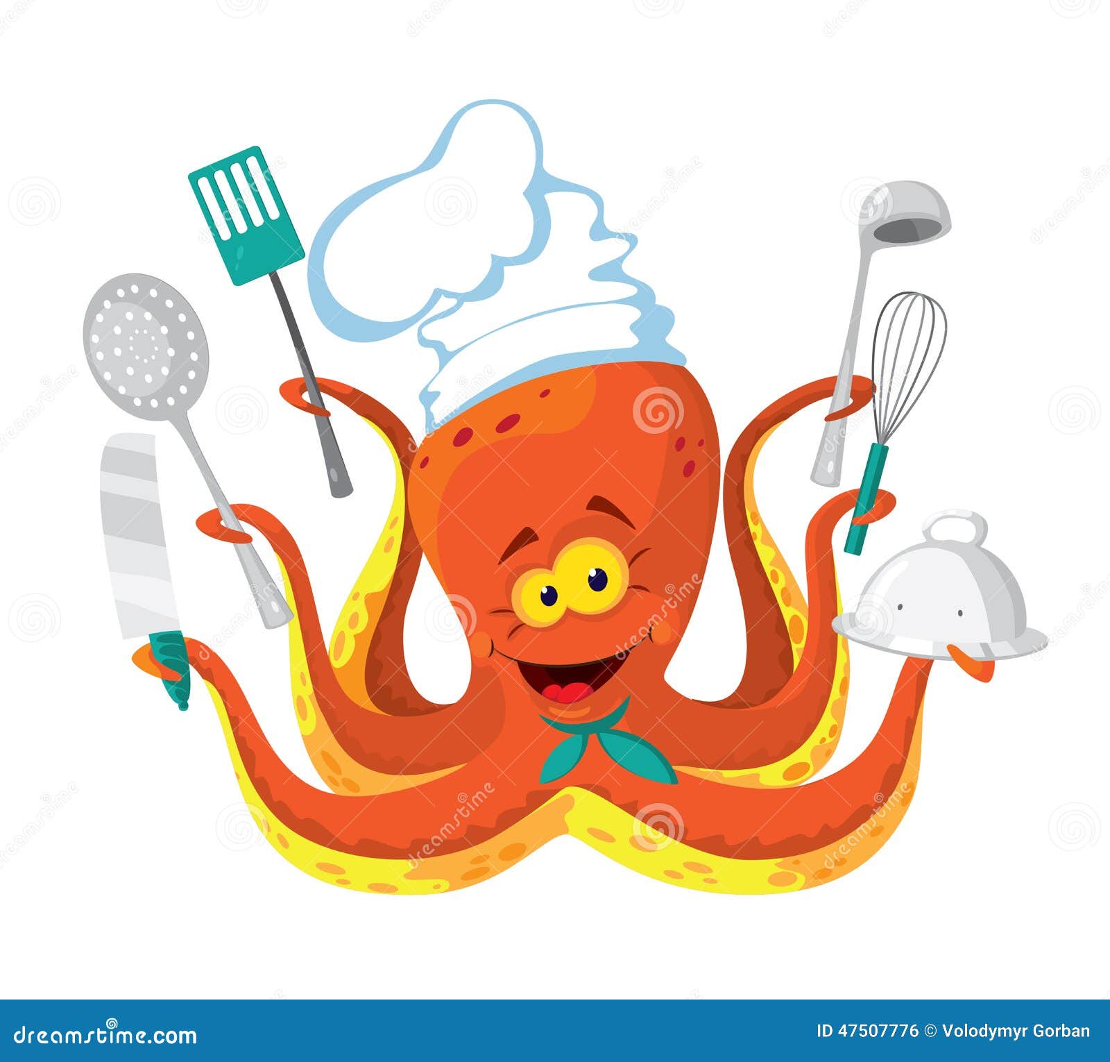 Octopus cook stock vector. Illustration of restaurant - 47507776