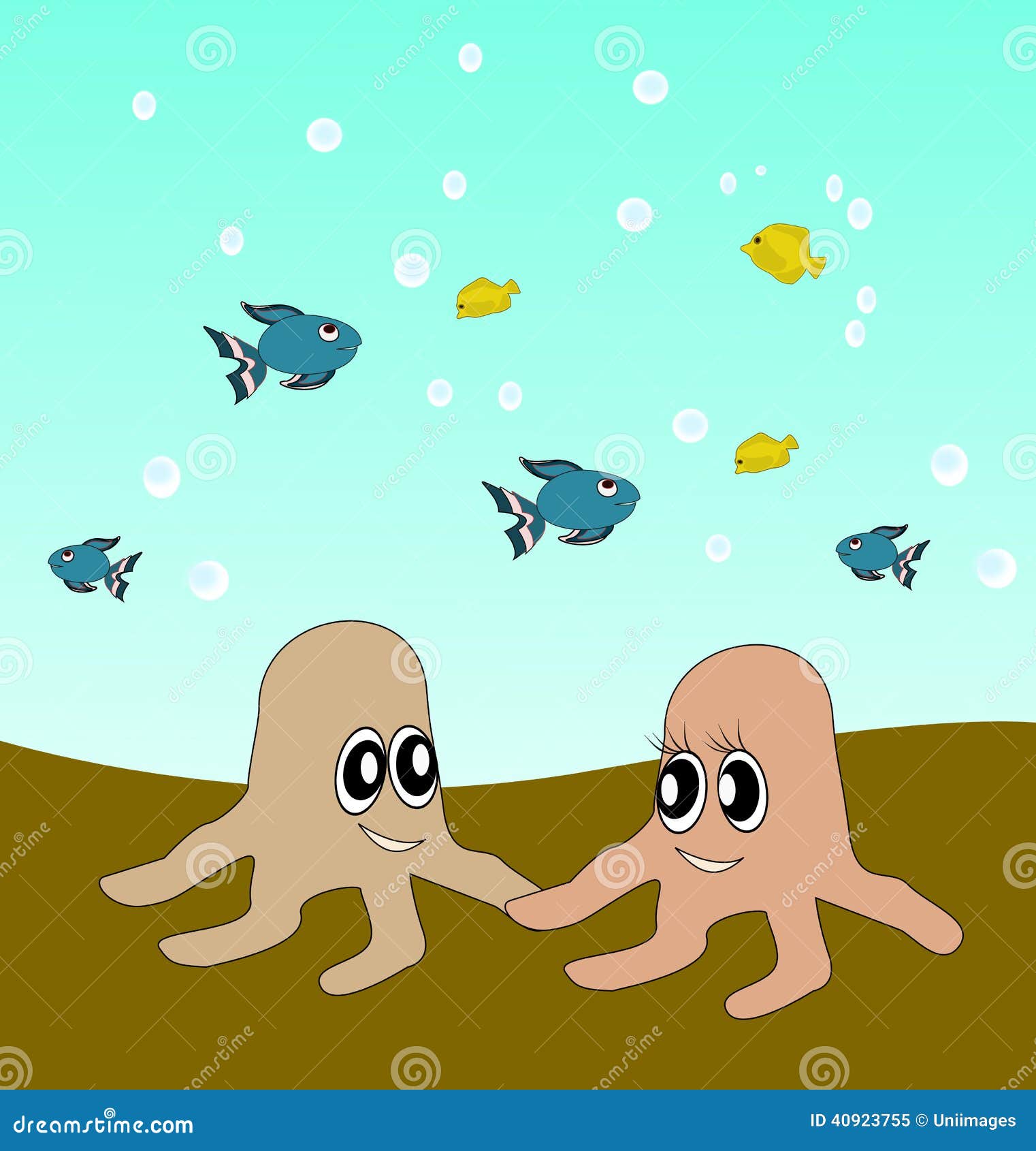 Octopus Couples stock illustration. Illustration of nature - 40923755