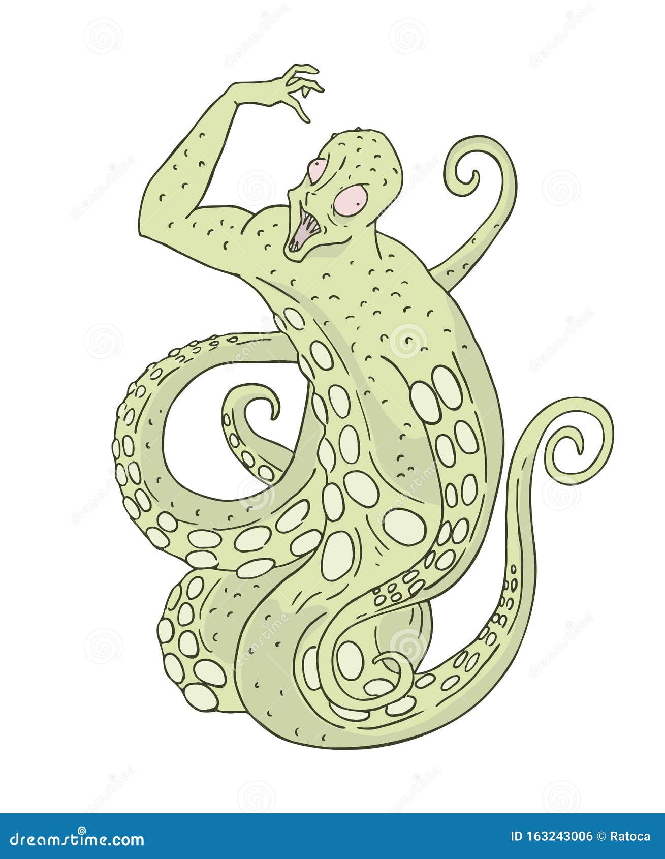 Octopus Creature Illustration Stock Vector - Illustration of creature ...
