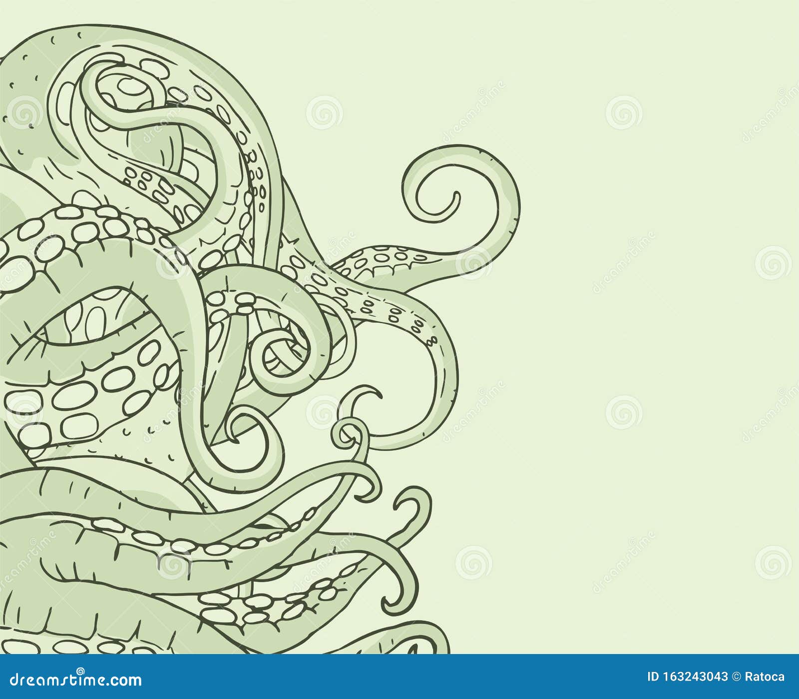 Octopus Creature Illustration Stock Vector - Illustration of marine ...