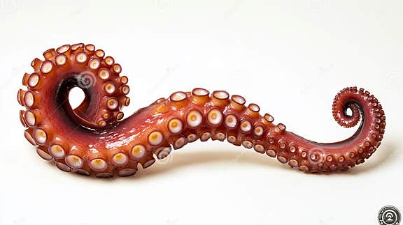 An Octopus is Curled Up on a White Surface Stock Image - Image of ...