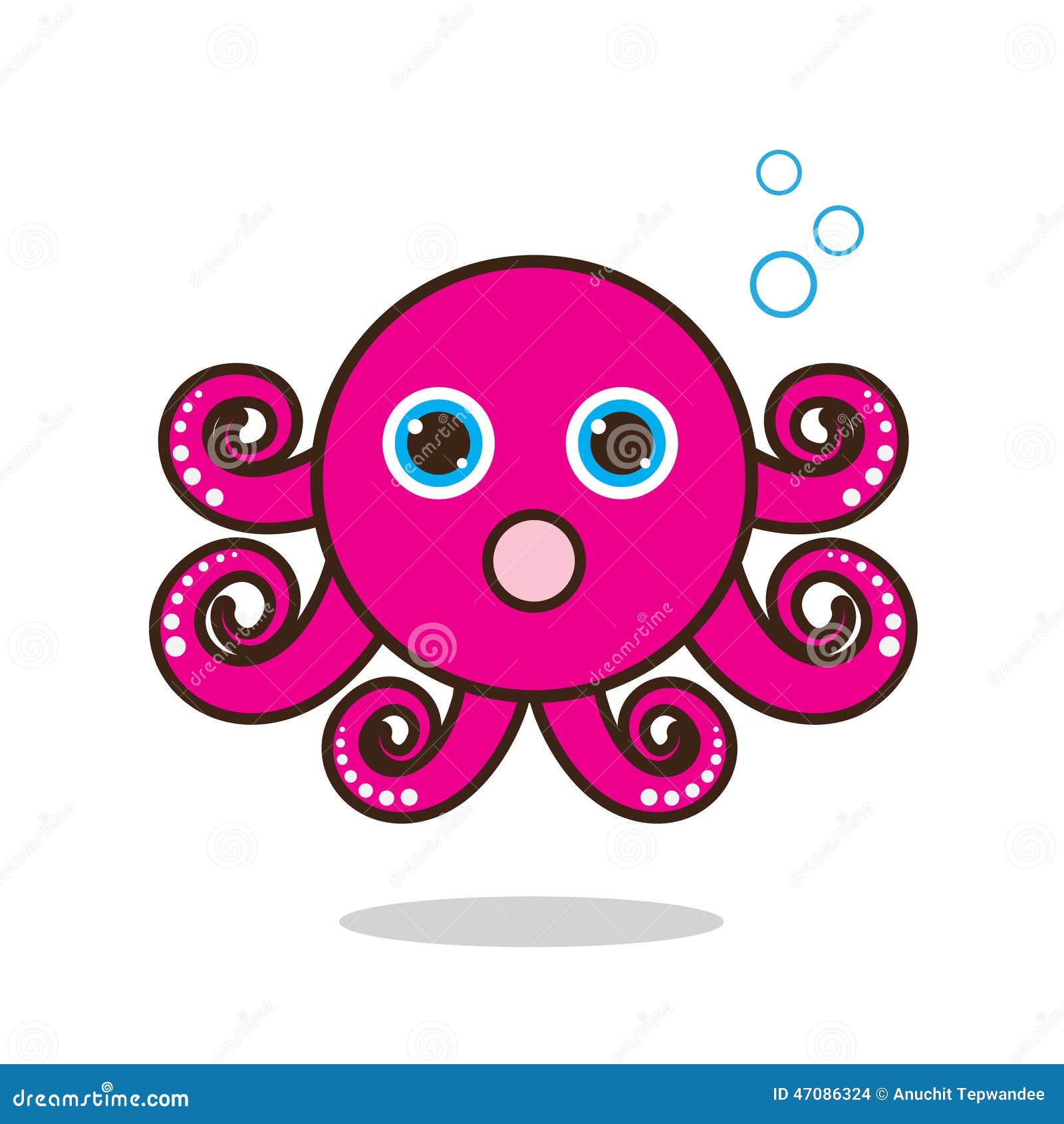 Octopus cute cartoon stock vector. Illustration of abstract - 47086324