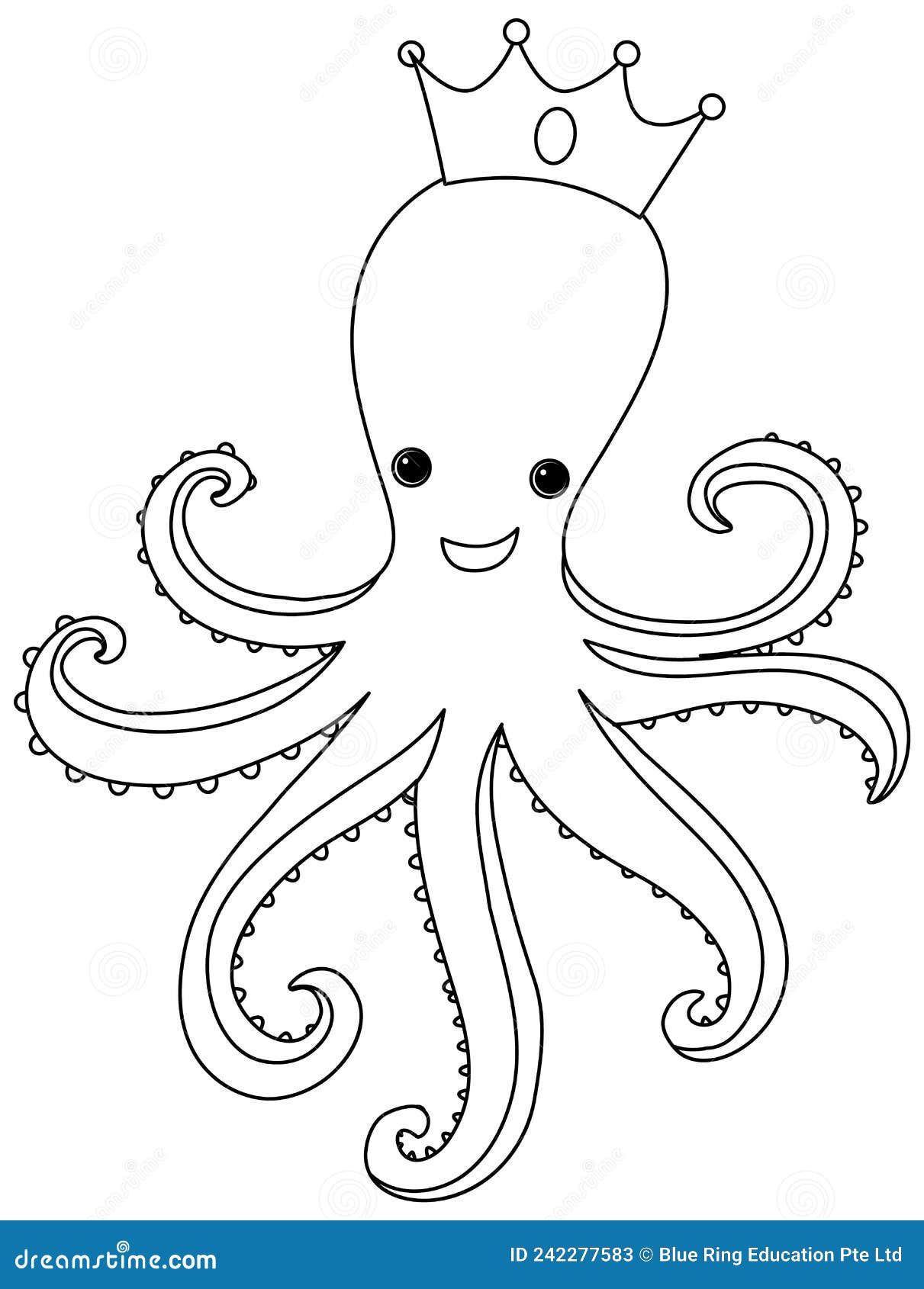 Octopus Doodle Outline For Colouring Cartoon Vector | CartoonDealer.com ...