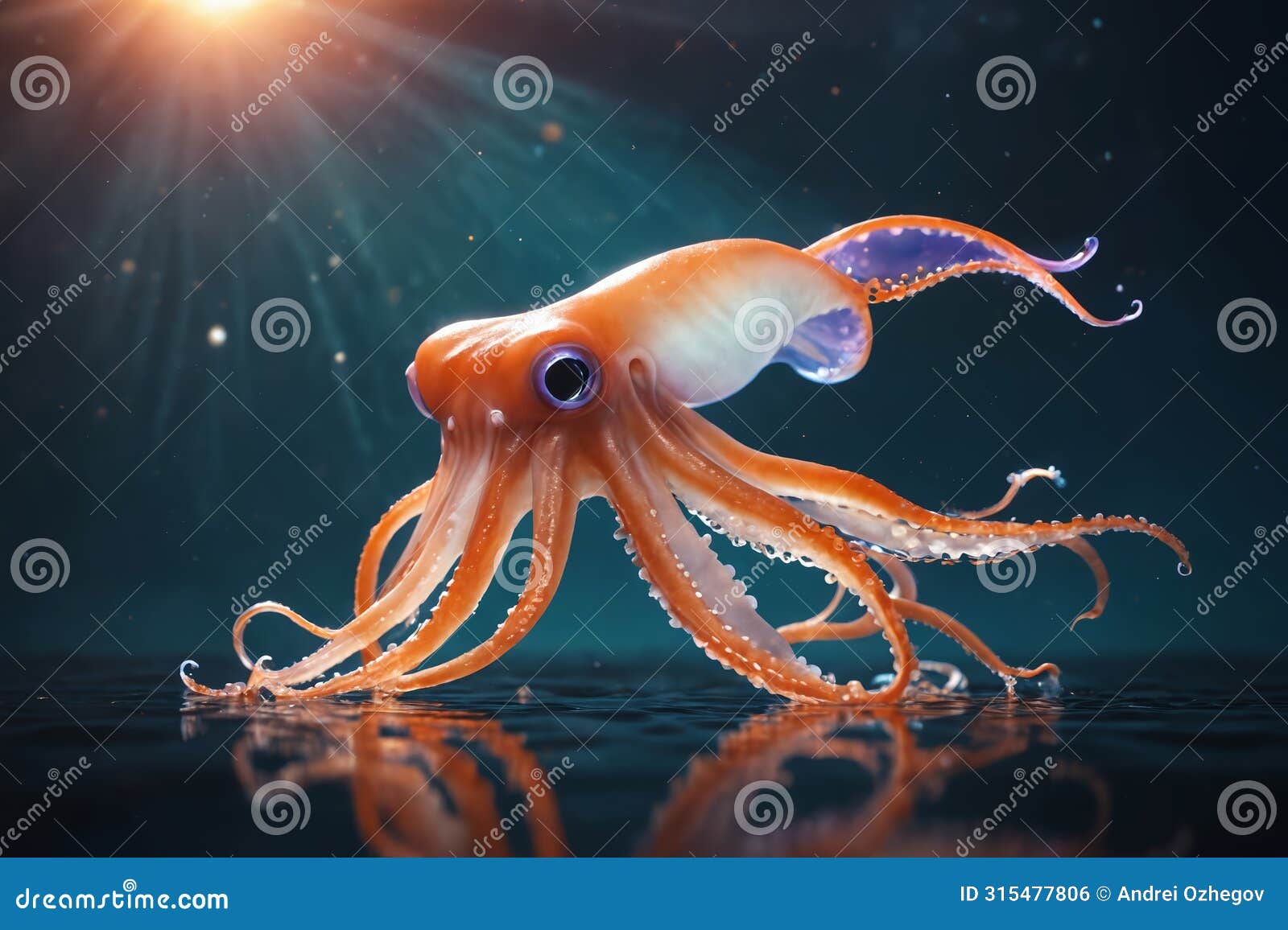 Elegant Octopus Gliding through the Marine Depths Stock Photo - Image ...
