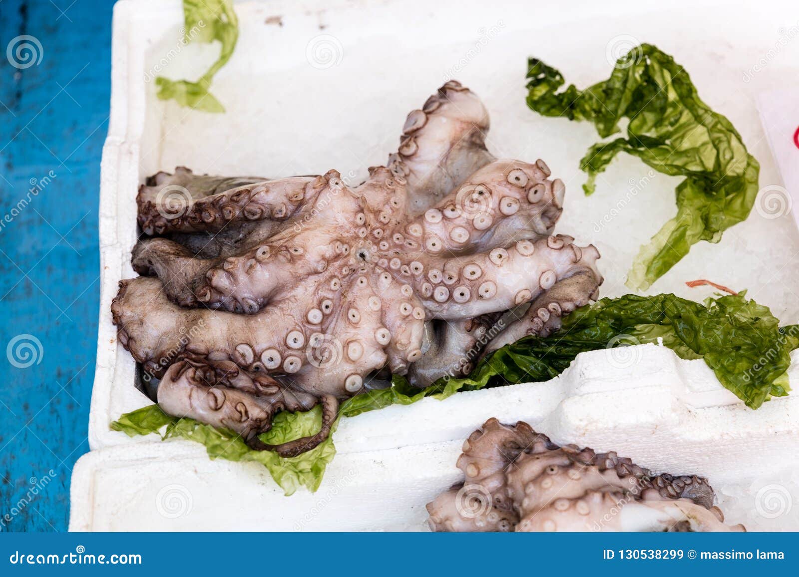 Octopus at fish market stock image. Image of ingredient - 130538299