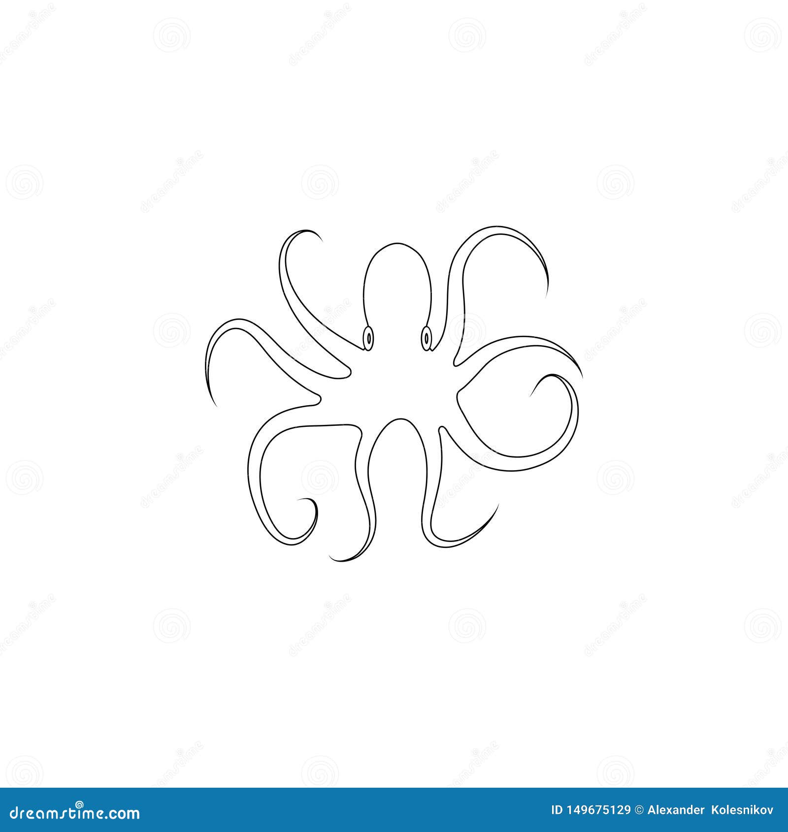Octopus. flat vector icon stock vector. Illustration of feeler - 149675129