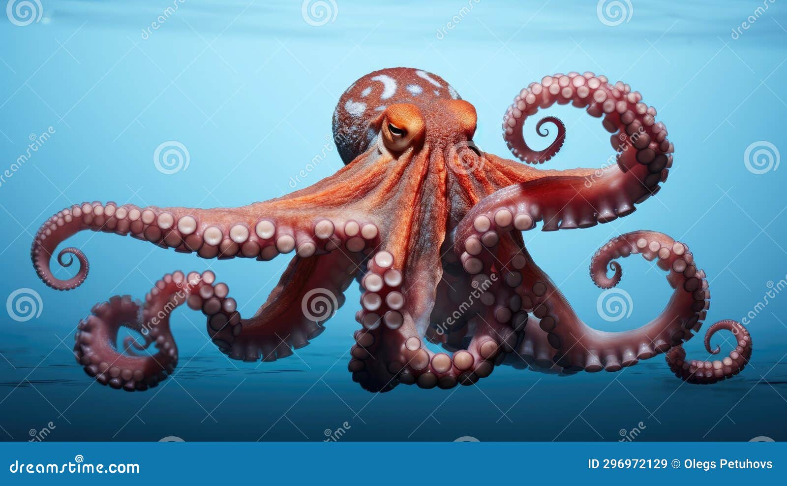 An Octopus is Floating in the Water with it S Head Turned To Look Like ...