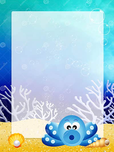 Octopus with frame stock illustration. Illustration of frame - 36209209