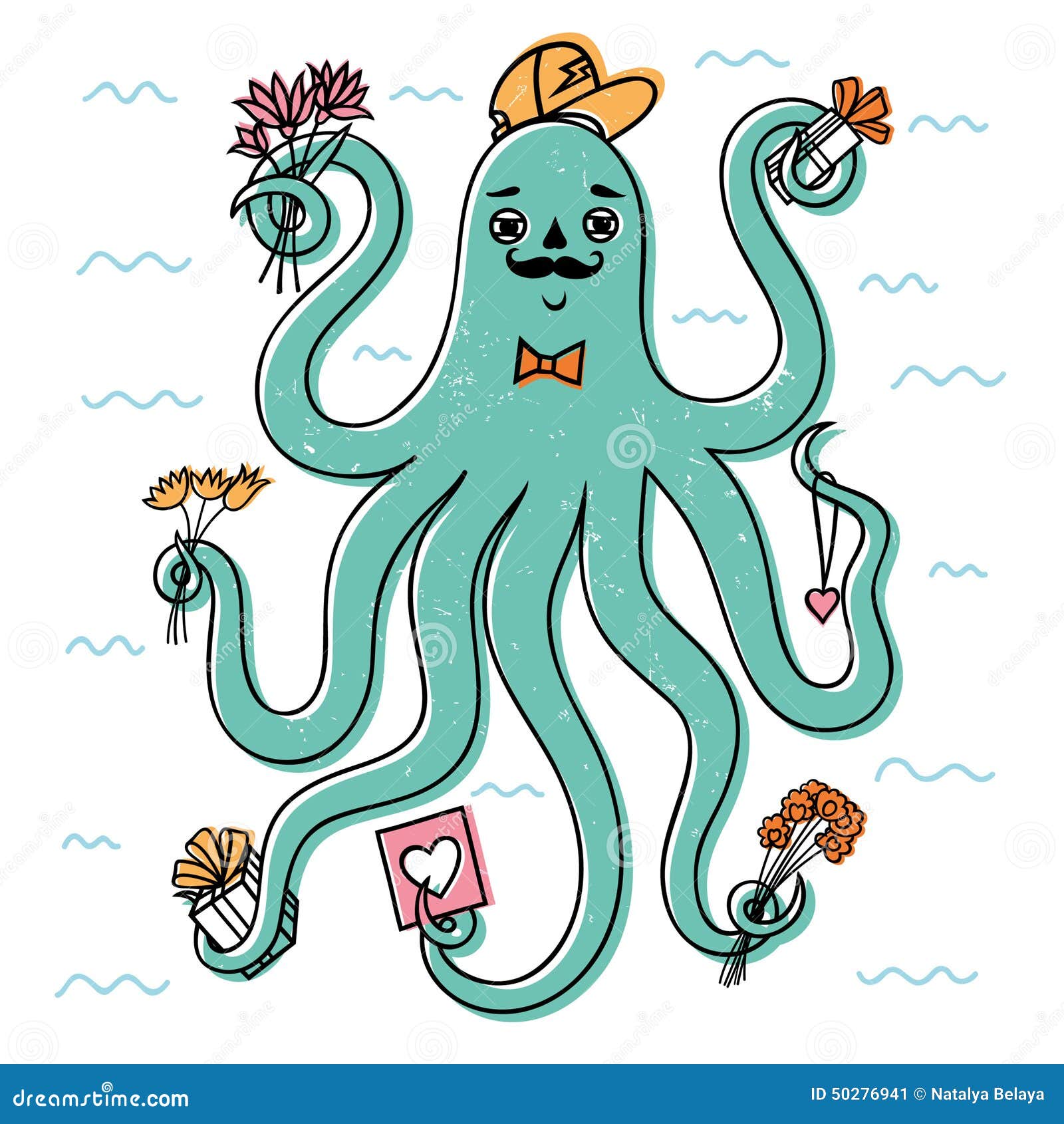 Friendly Octopus In An Office Chair Orchestrating A Tight Schedule With ...