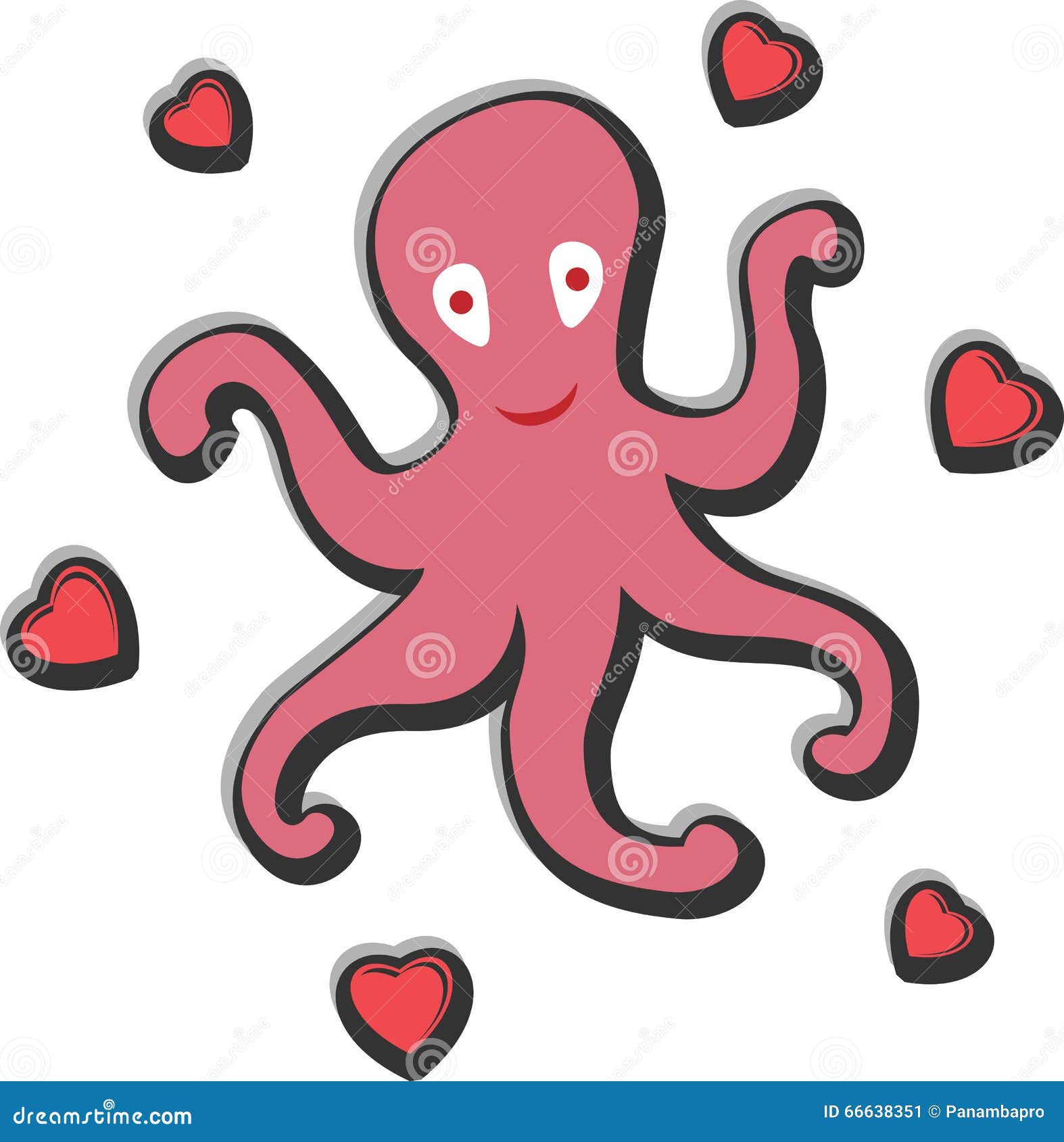 Octopus stock vector. Illustration of holiday, romantic - 66638351