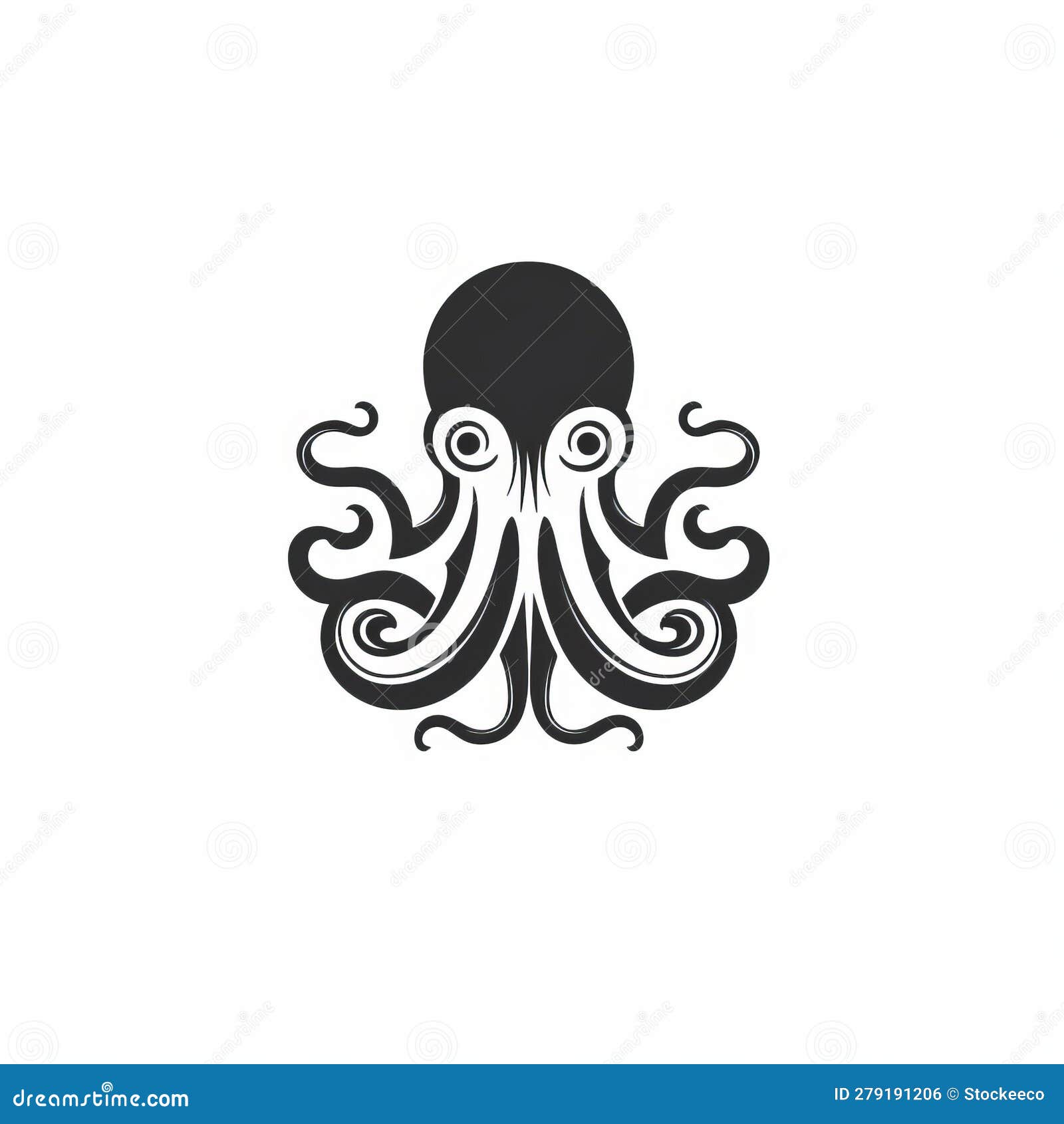 Octopus Head Logo Design stock illustration. Illustration of generated ...