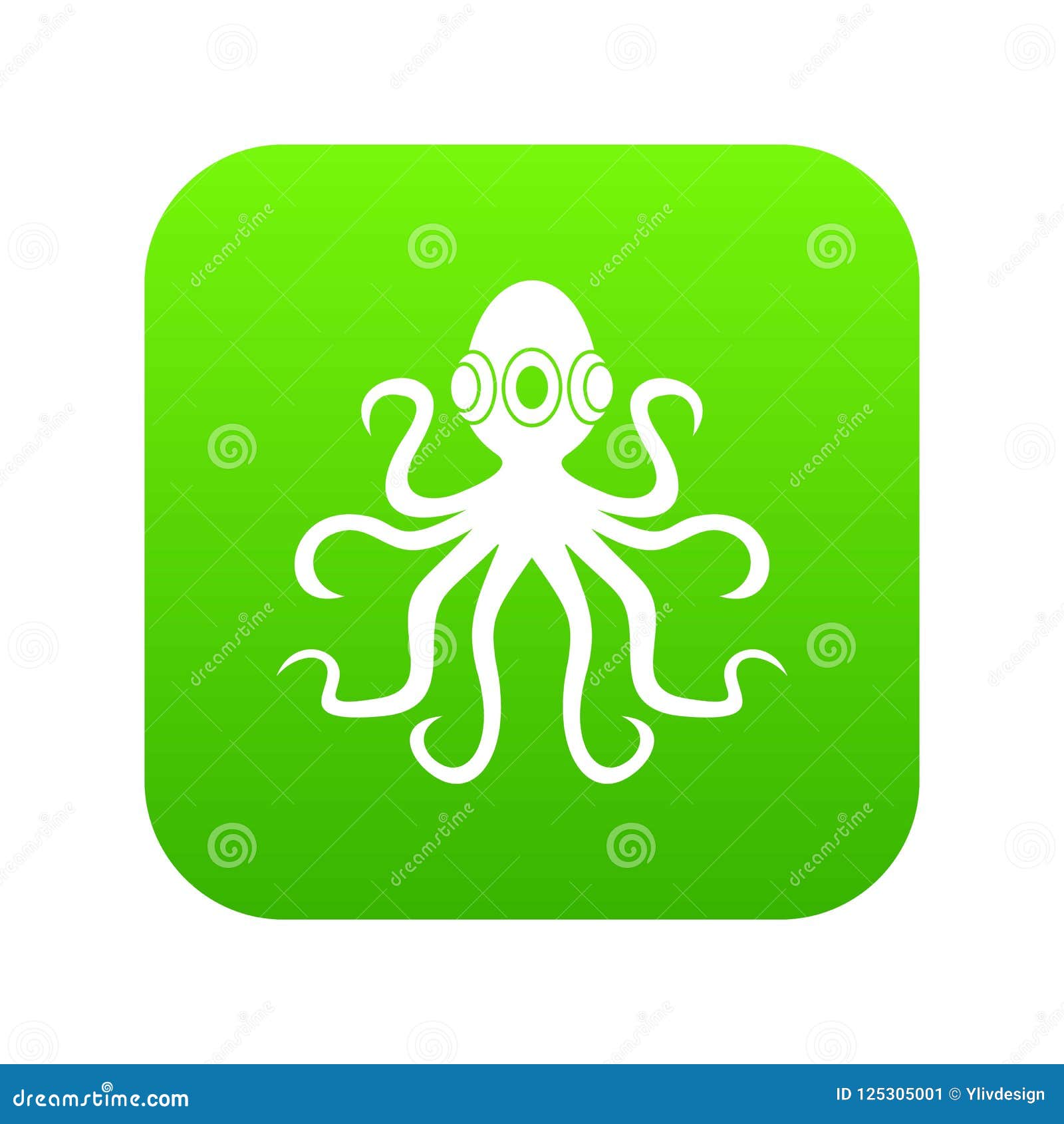 Octopus, Icon Digital Green Stock Illustration - Illustration of icon ...