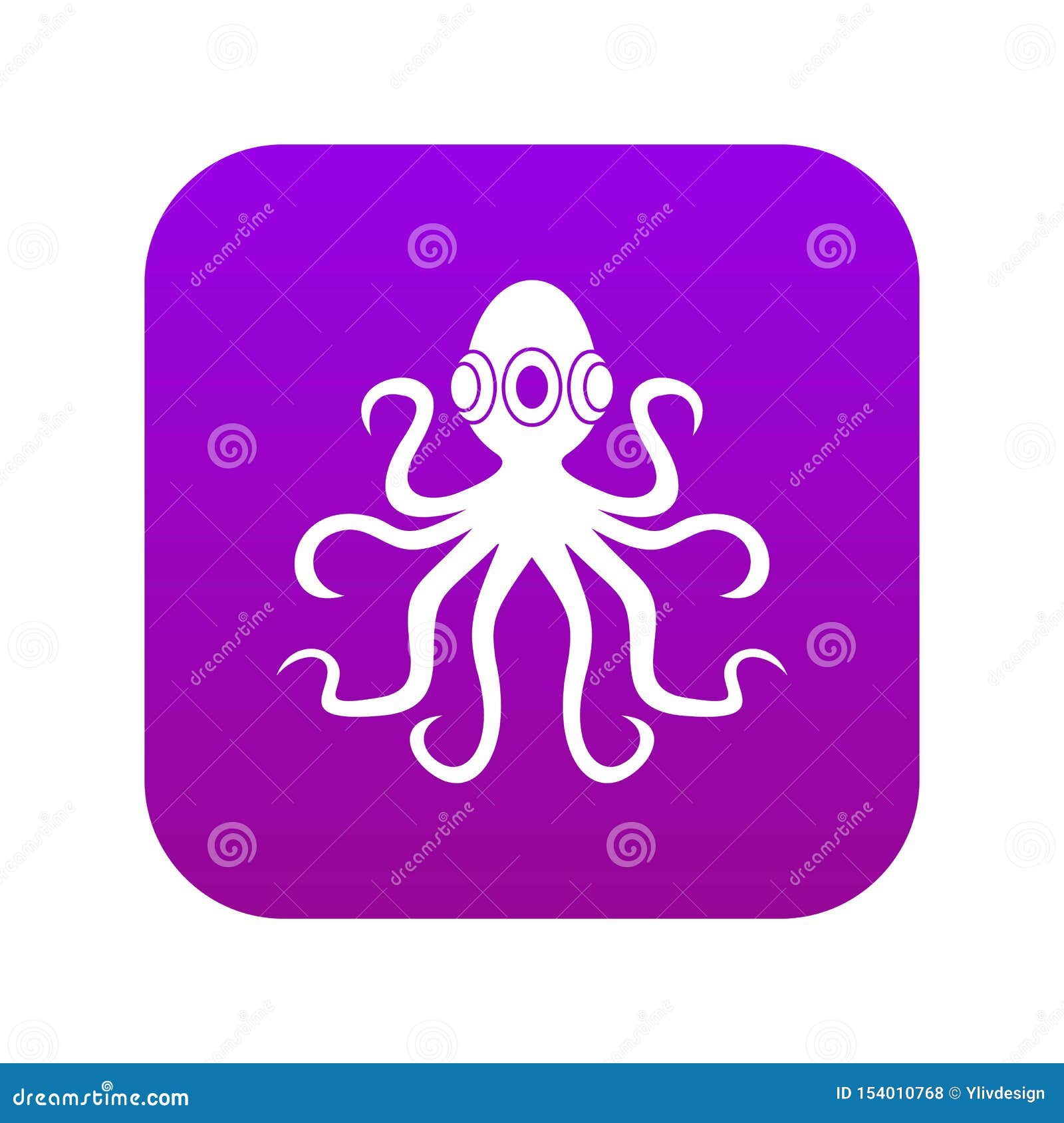 Octopus, Icon Digital Purple Stock Vector - Illustration of cuttlefish ...