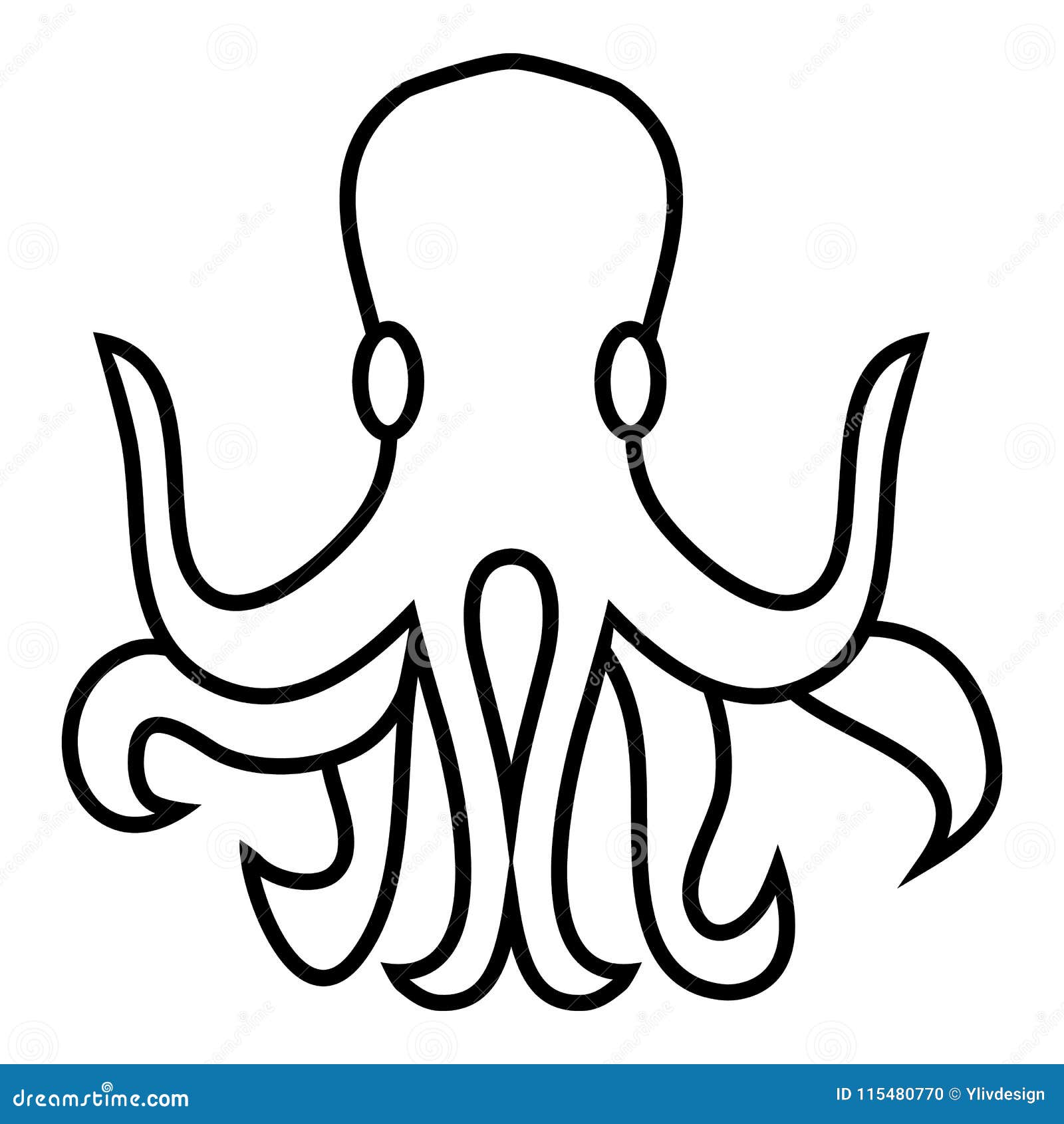 Octopus Icon, Outline Style Stock Vector - Illustration of line ...