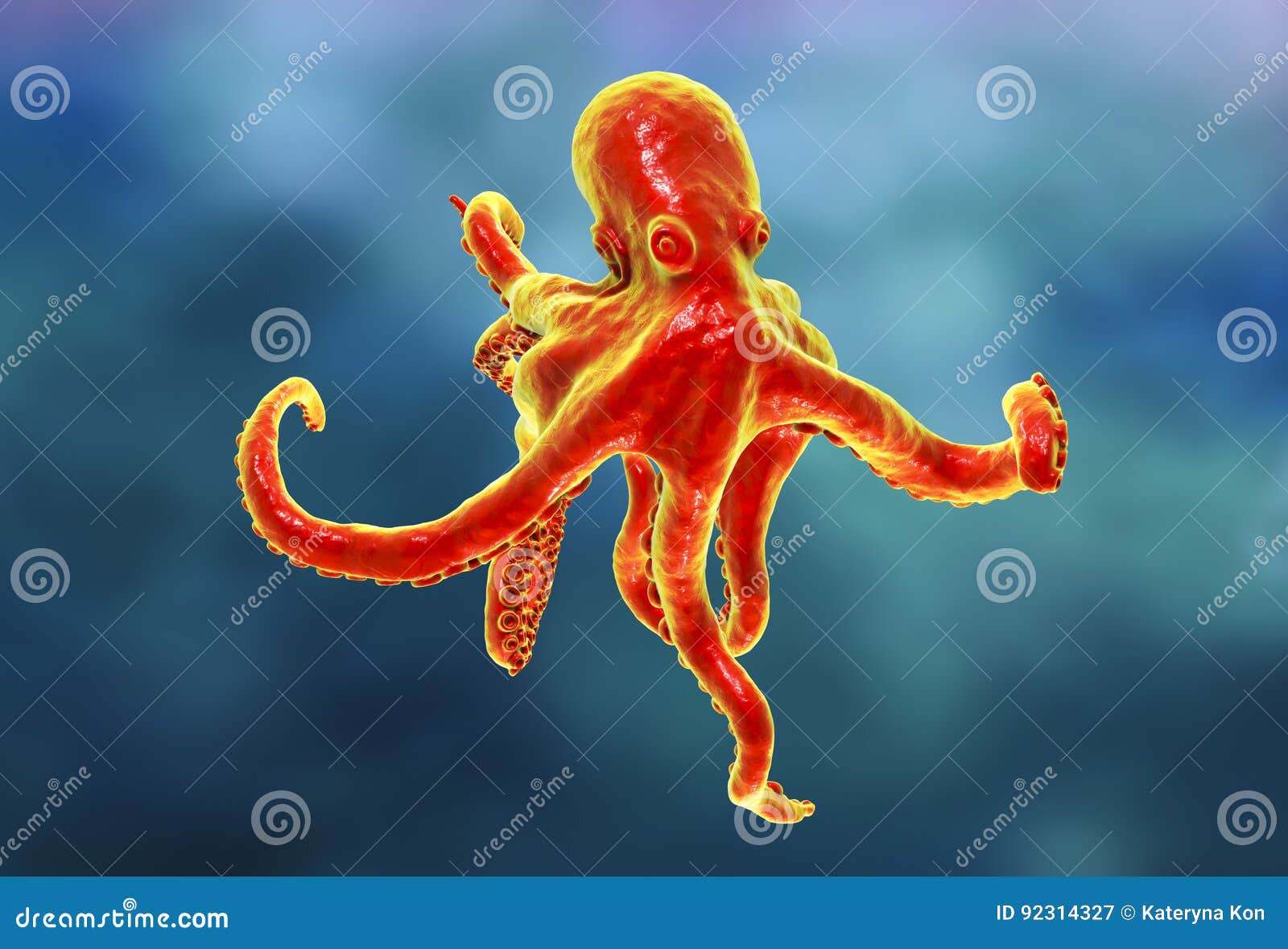 Octopus inside water stock illustration. Illustration of fish - 92314327
