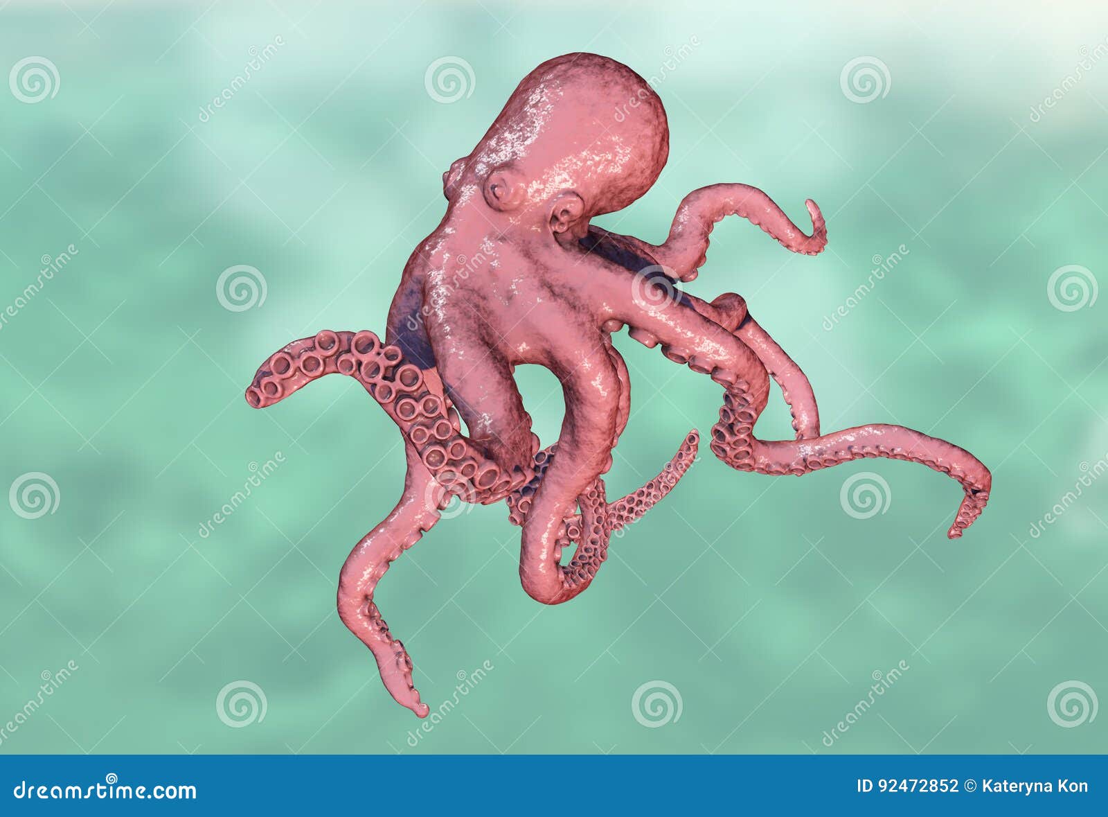 Octopus inside water stock illustration. Illustration of mollusk - 92472852