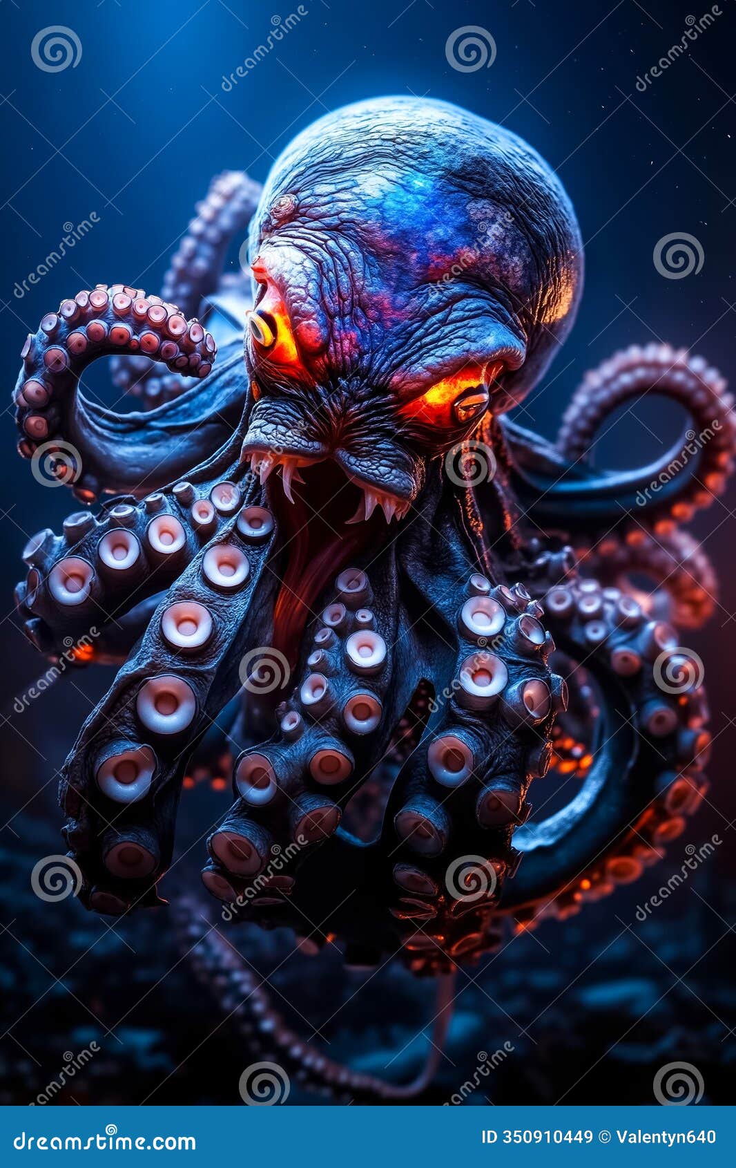 An Octopus with Its Tentacles Spread Out in the Ocean Stock Image ...