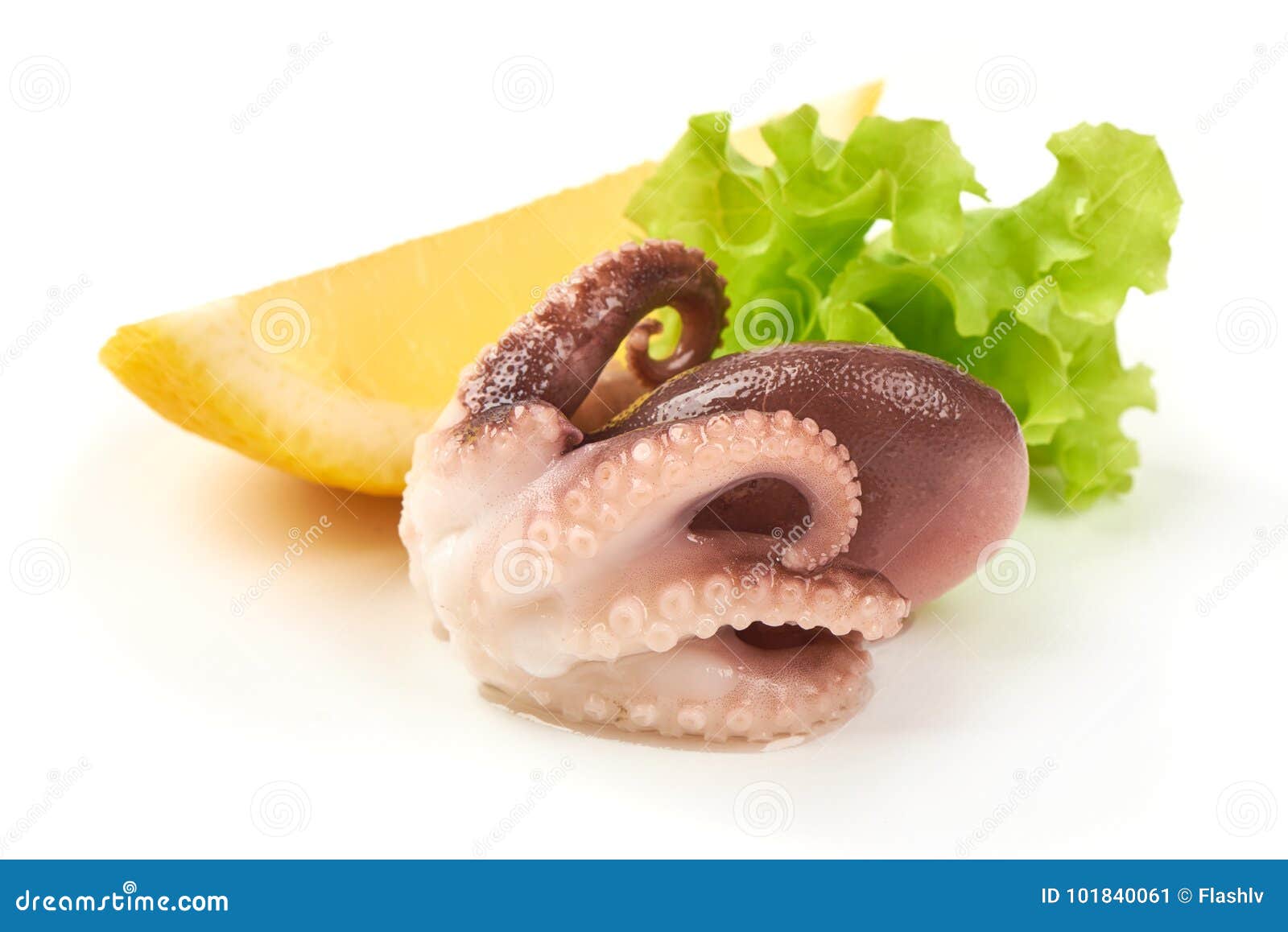 Octopus with Lemon, on White Background Stock Image - Image of greek ...