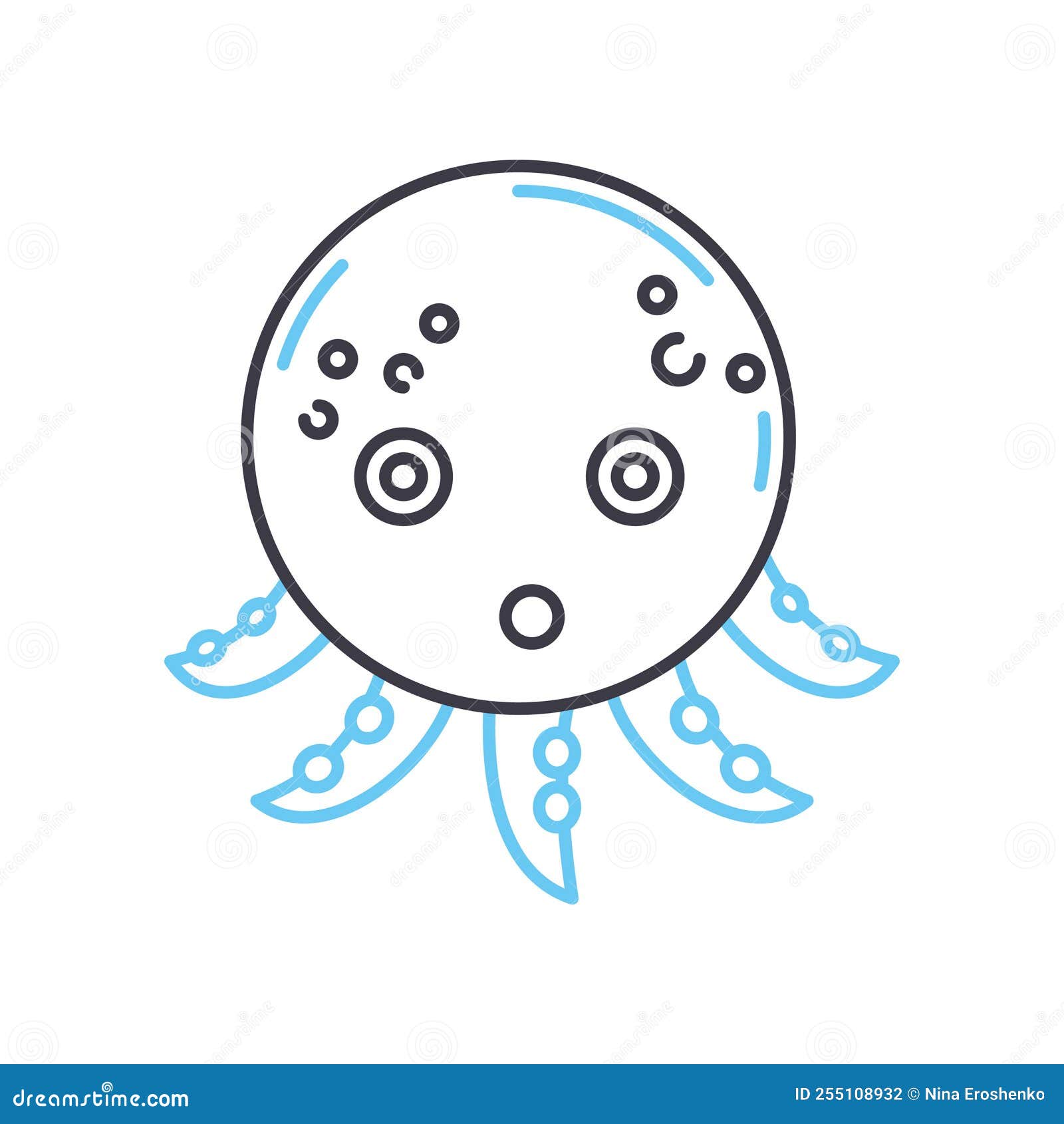 Octopus Line Icon, Outline Symbol, Vector Illustration, Concept Sign ...