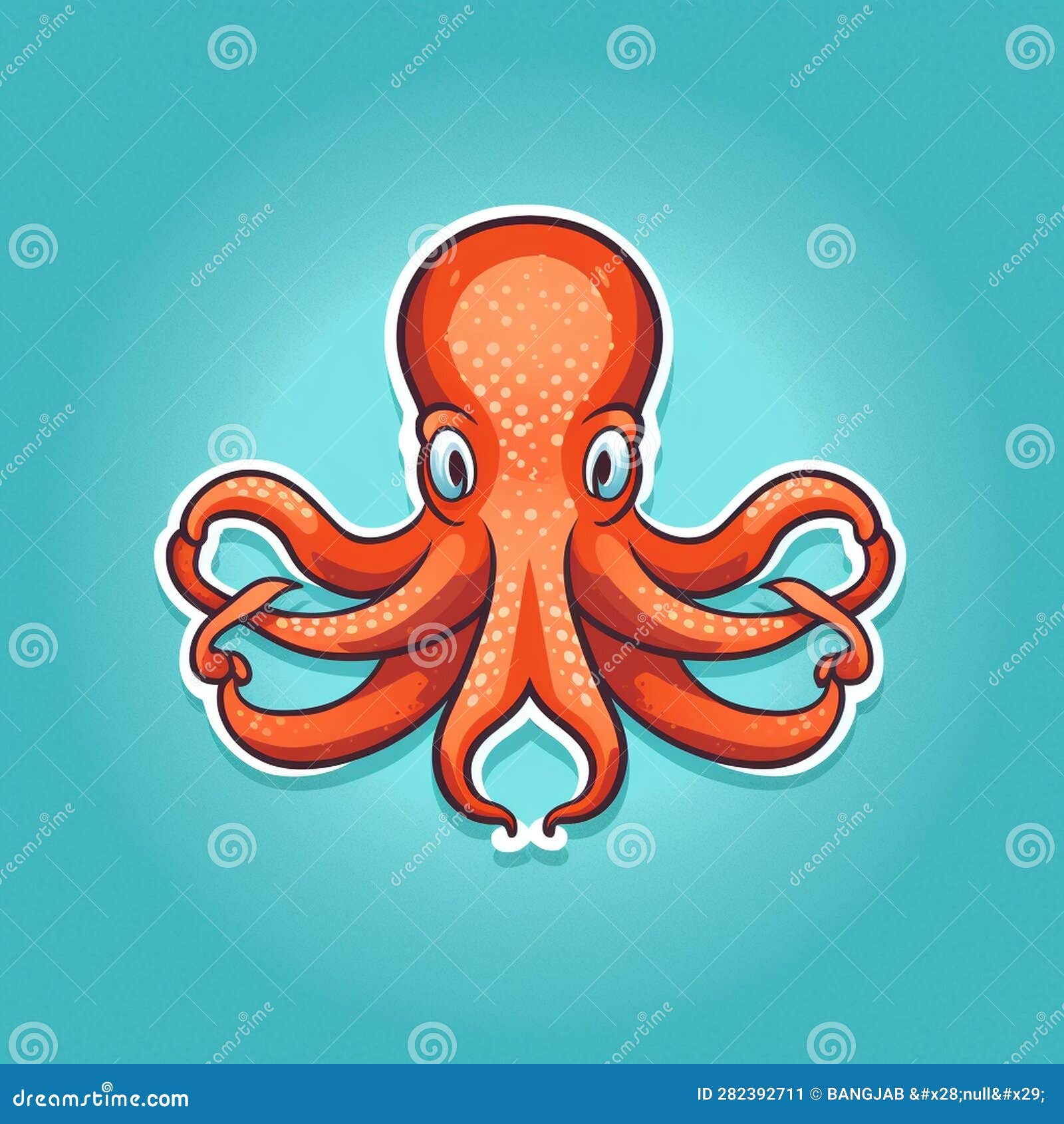 Octopus Logo 2D Digital Illustration Stock Illustration - Illustration ...