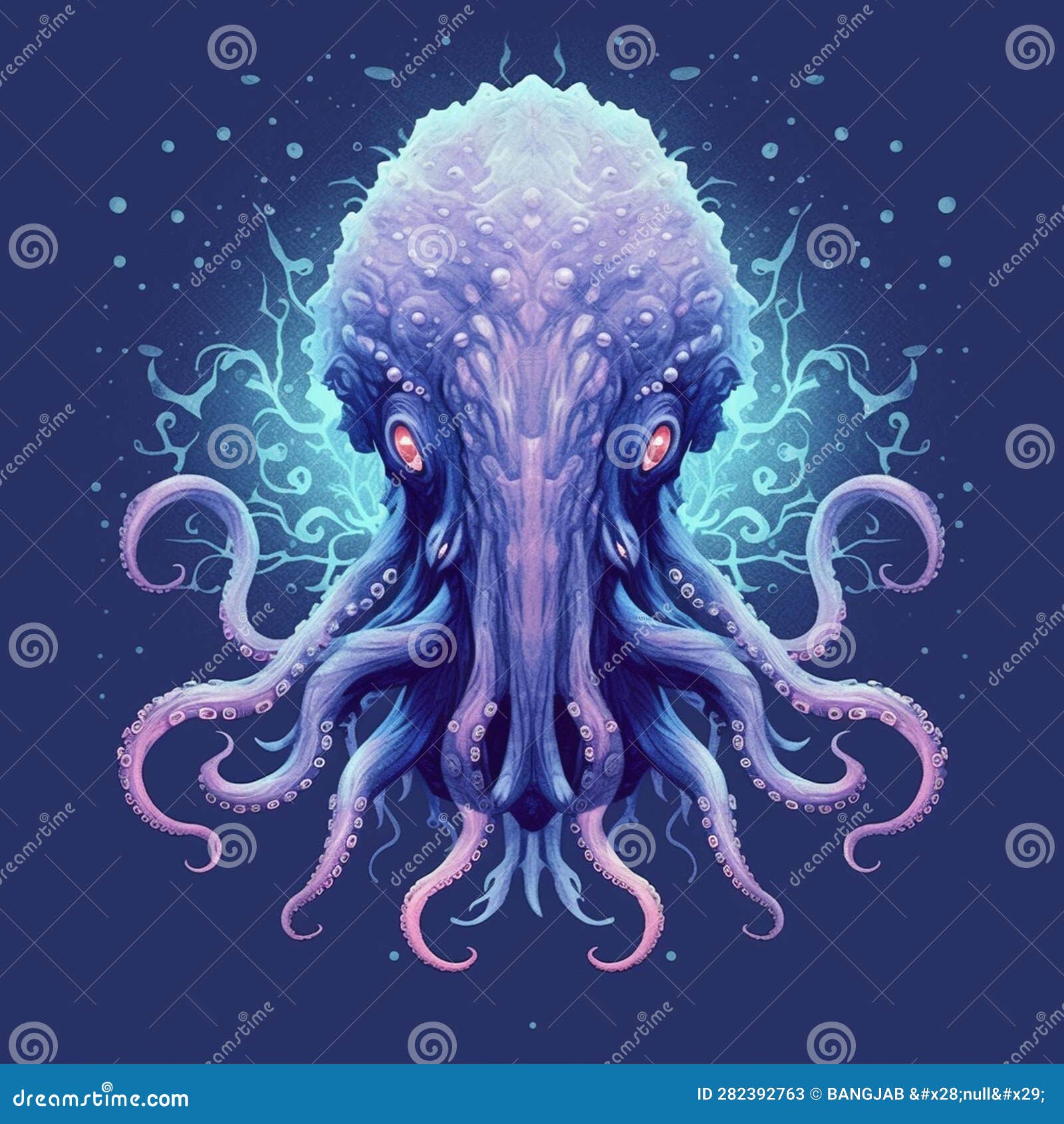 Octopus Logo 2D Digital Illustration Stock Illustration - Illustration ...