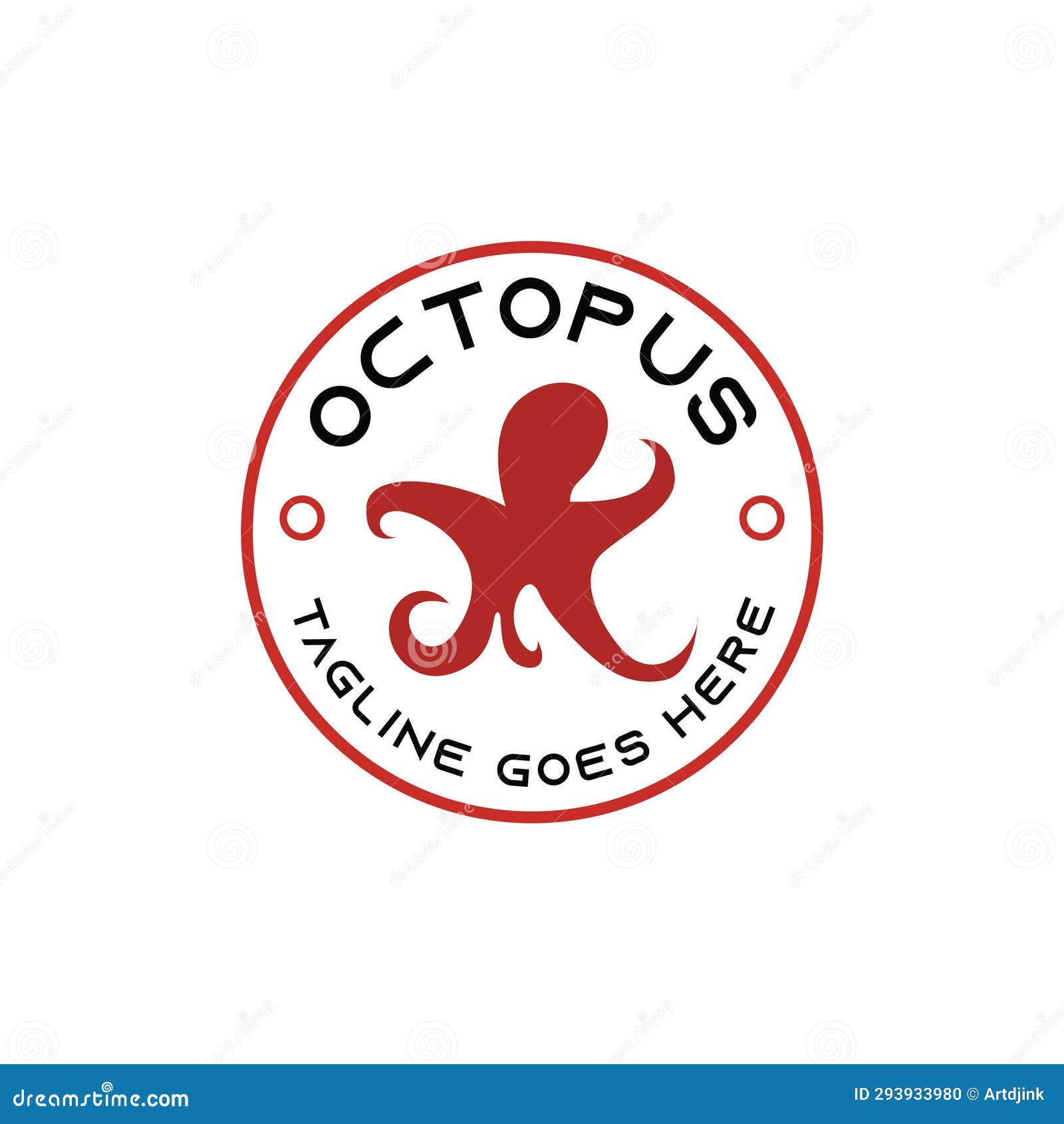 Octopus Logo Design Vector Aquatic Underwater Symbol Stock Vector ...