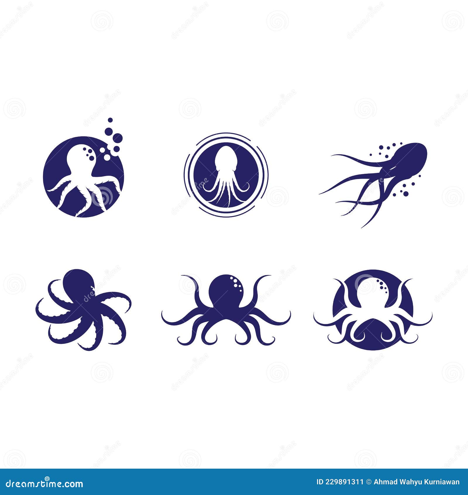 Octopus logo design stock vector. Illustration of cartoon - 229891311