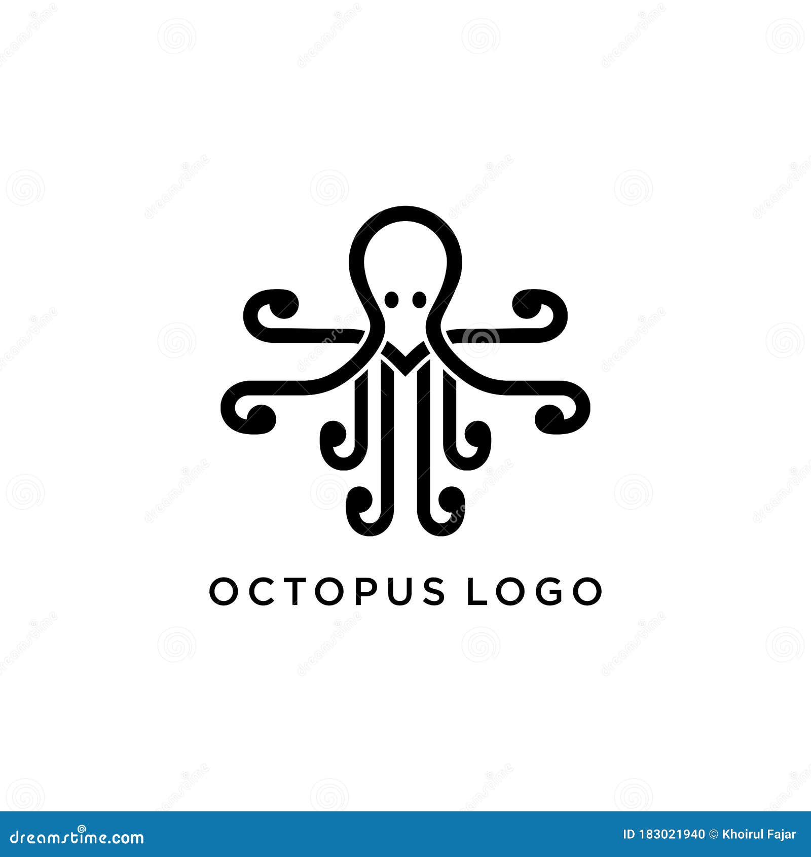 Octopus Logo, Simple Octopus Vector Logo Design, Isolated on White ...