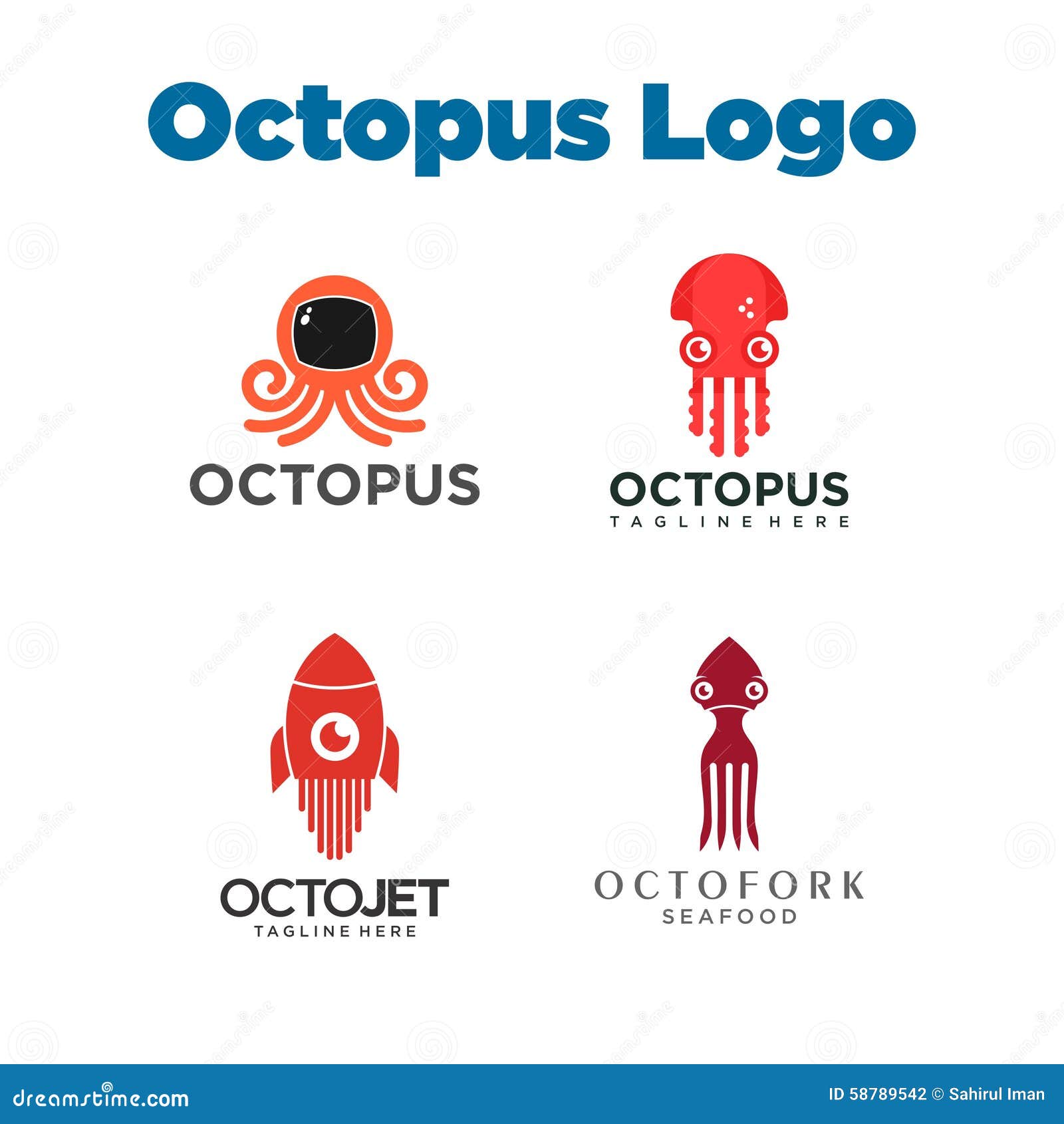 Octopus Logo Template stock vector. Illustration of insignia - 58789542