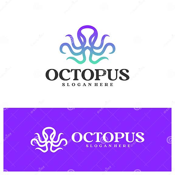 Octopus Logo Vector Illustration. Simple Octopus Logo Design Concept ...