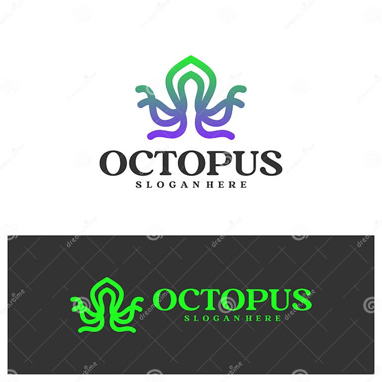 Octopus Logo Vector Illustration. Simple Octopus Logo Design Concept ...