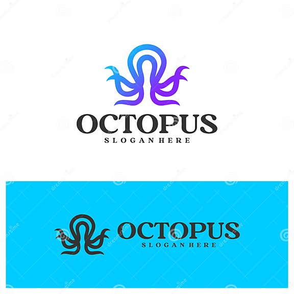 Octopus Logo Vector Illustration. Simple Octopus Logo Design Concept ...