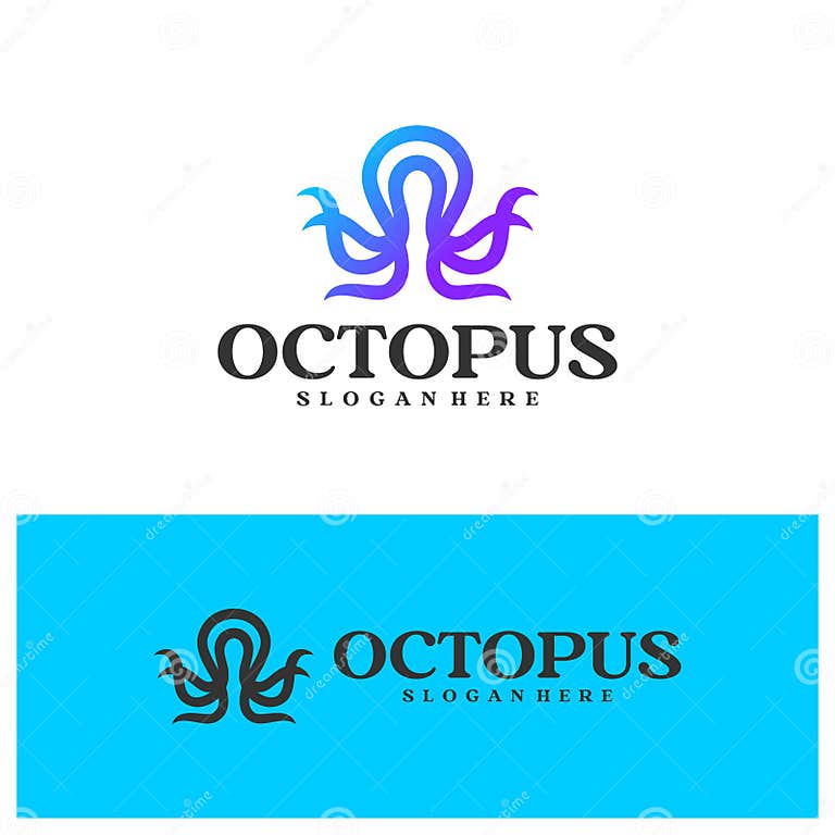 Octopus Logo Vector Illustration. Simple Octopus Logo Design Concept ...