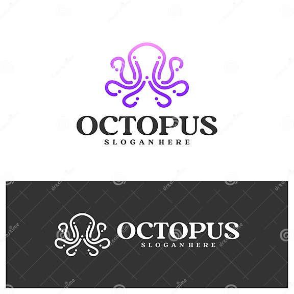 Octopus Logo Vector Illustration. Simple Octopus Logo Design Concept ...
