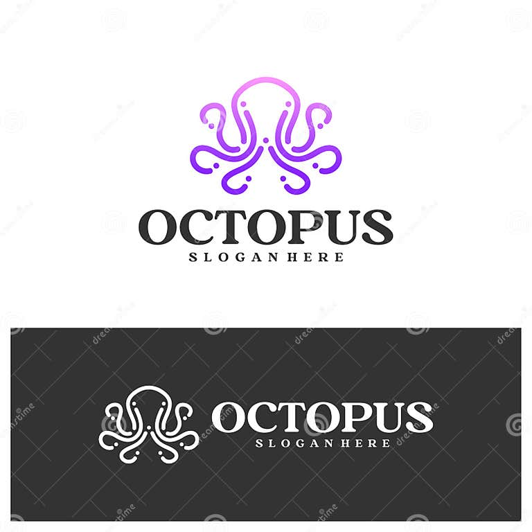 Octopus Logo Vector Illustration. Simple Octopus Logo Design Concept ...