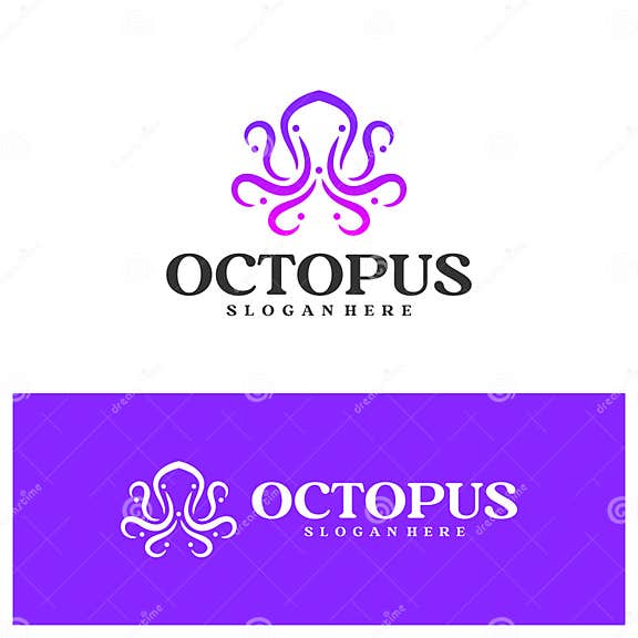 Octopus Logo Vector Illustration. Simple Octopus Logo Design Concept ...