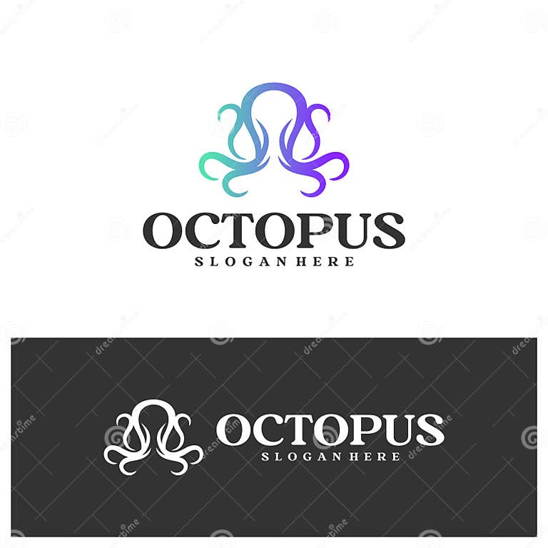Octopus Logo Vector Illustration. Simple Octopus Logo Design Concept ...