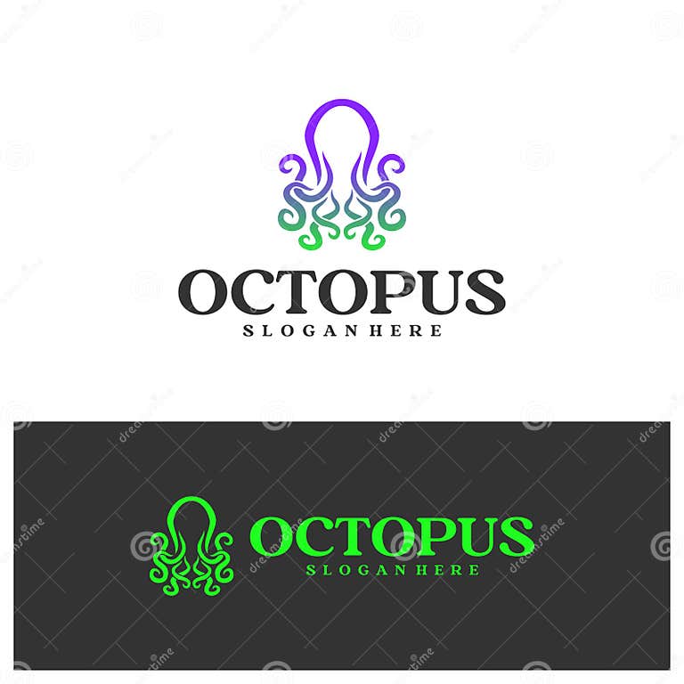 Octopus Logo Vector Illustration. Simple Octopus Logo Design Concept ...