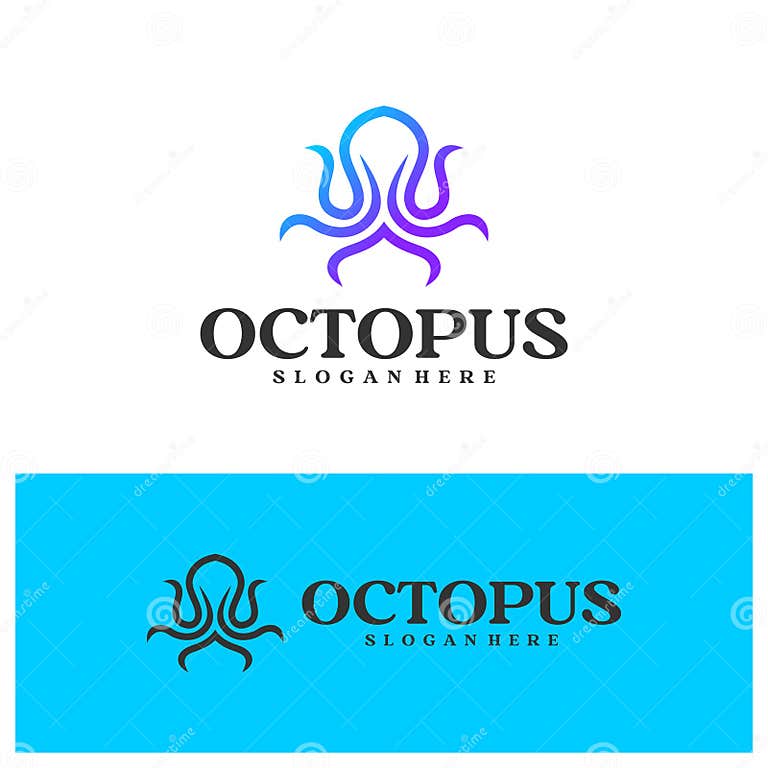 Octopus Logo Vector Illustration. Simple Octopus Logo Design Concept ...