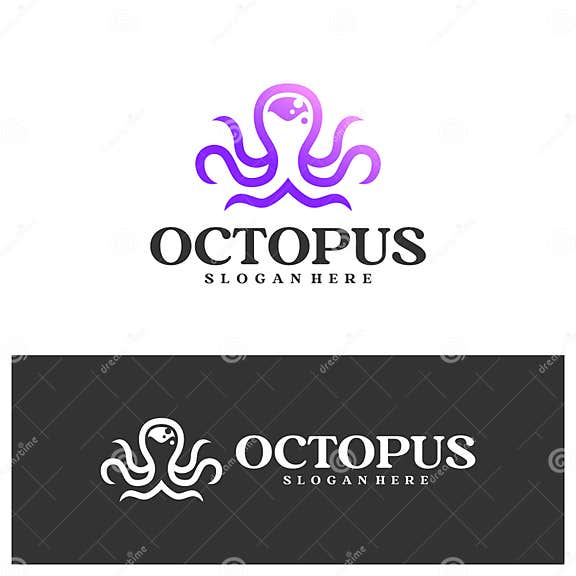 Octopus Logo Vector Illustration. Simple Octopus Logo Design Concept ...