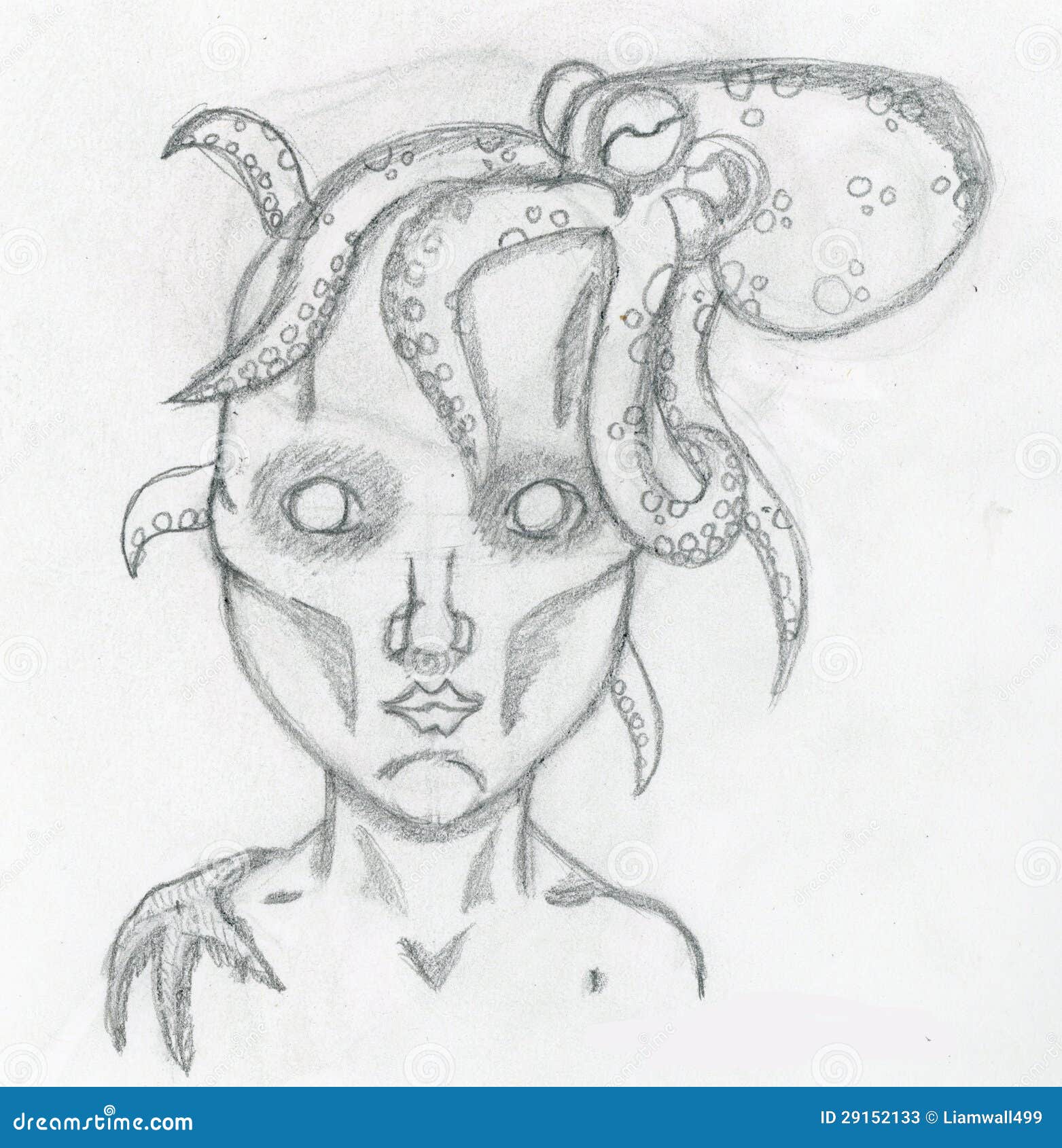 Octopus on Man stock illustration. Illustration of octopus - 29152133